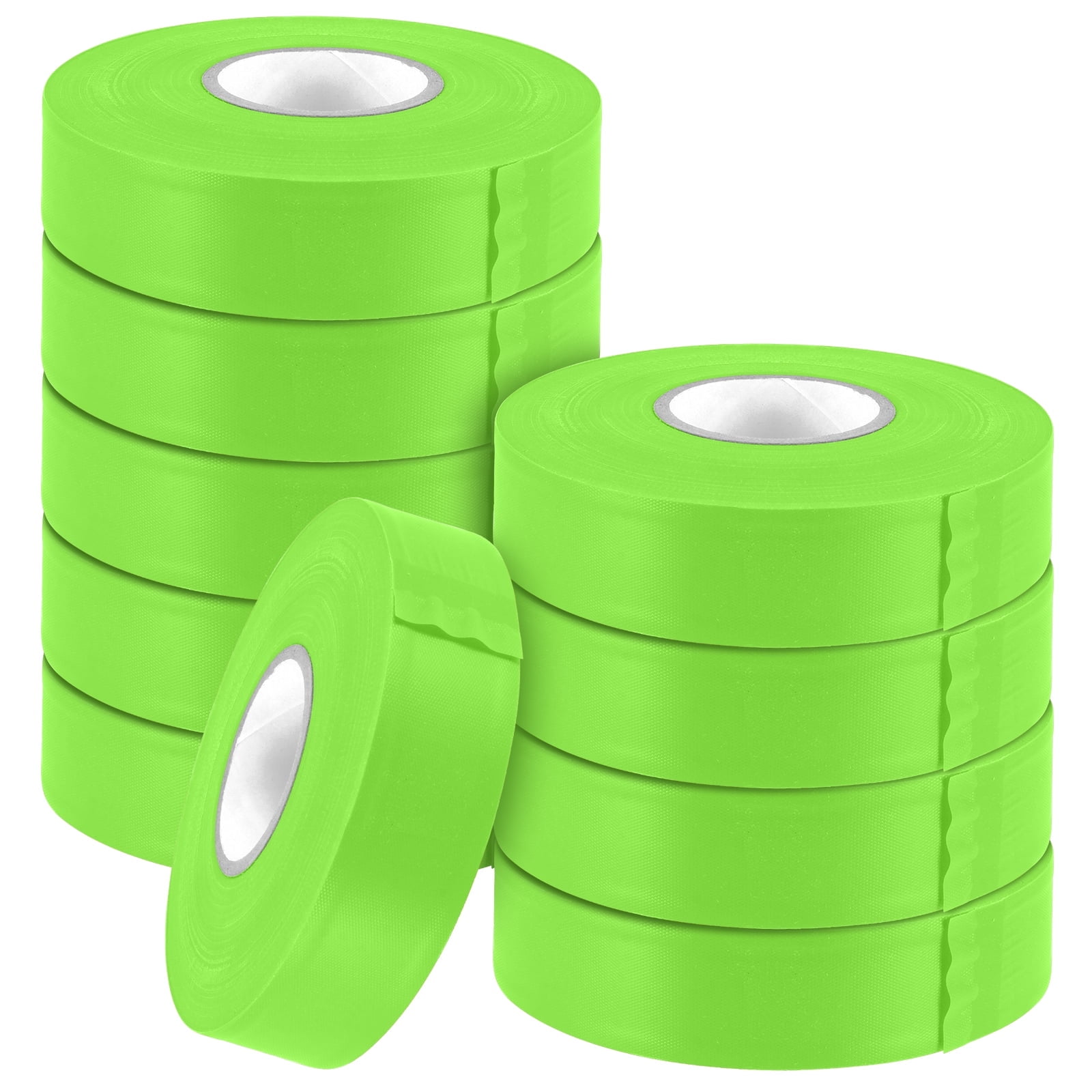 ZOENHOU 10 Pack 328 Feet x 1 Inch Green Flagging Tape, Non-Adhesive Neon Marking Tape ...