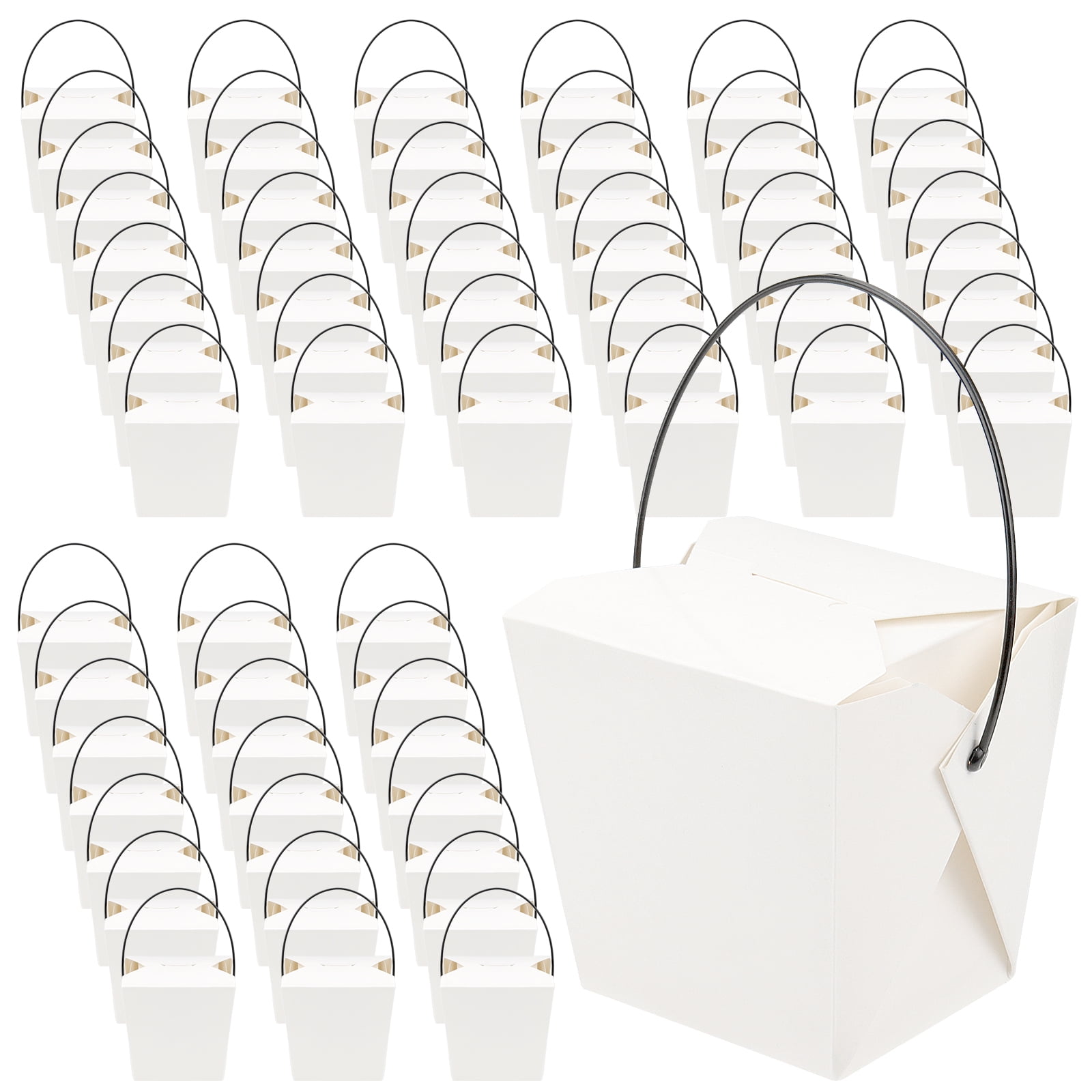 ZOENHOU 100 Pack 26oz White Chinese Take Out Boxes, Kraft Take Out Box ...