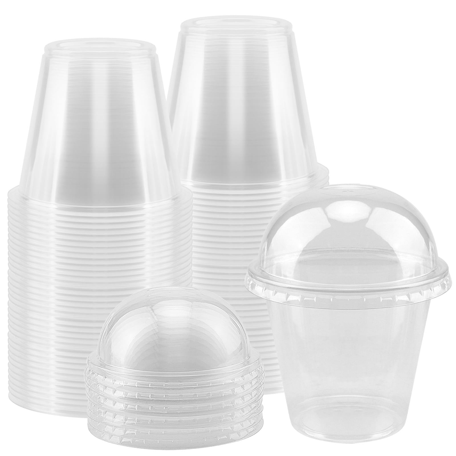 ZOENHOU 100 Pack 9oz Clear Plastic Ice Cream Cups, Mini Clear Plastic ...