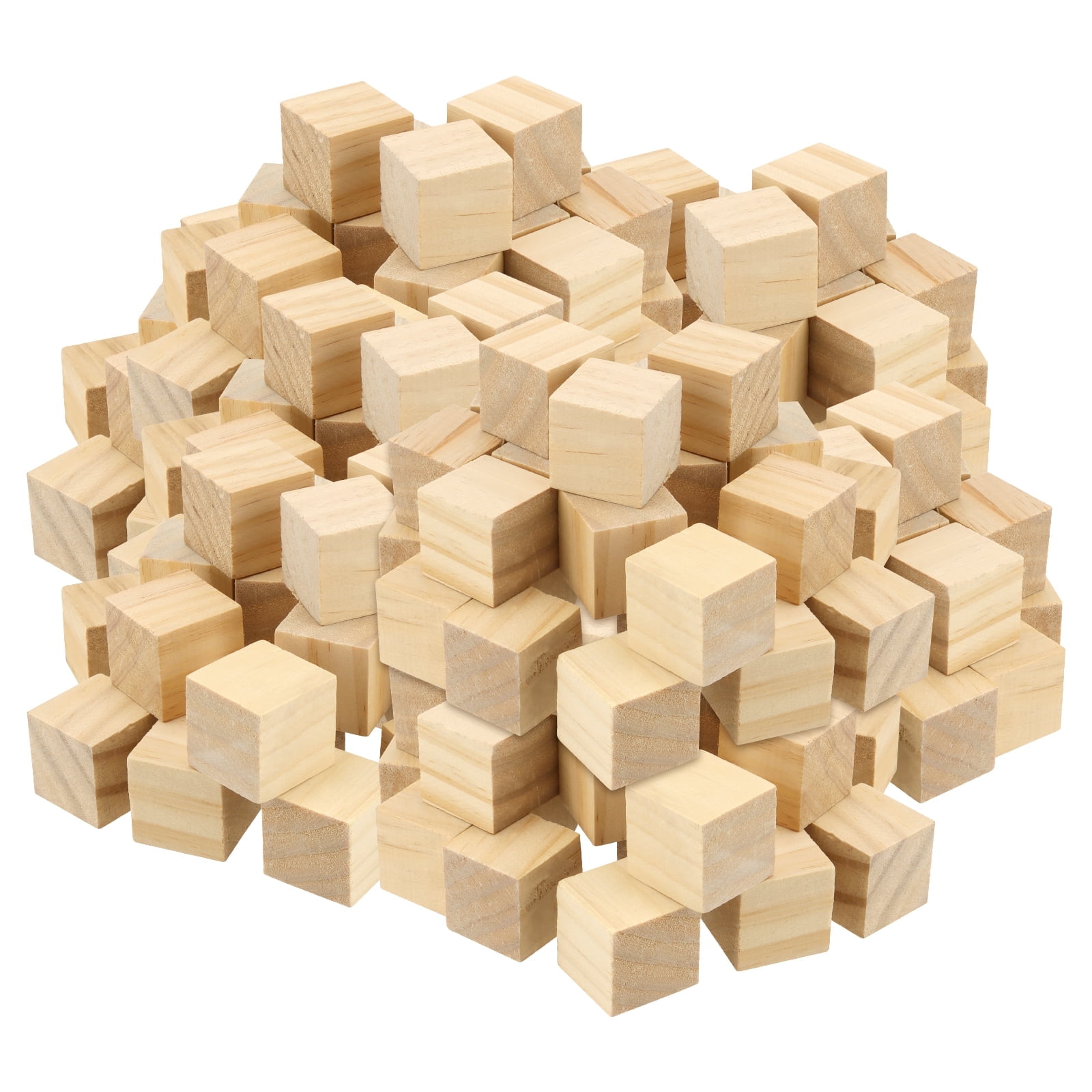 ZOENHOU 100pcs 1.2 Inch Natural Wooden Blocks, Solid Blank Square Wood ...