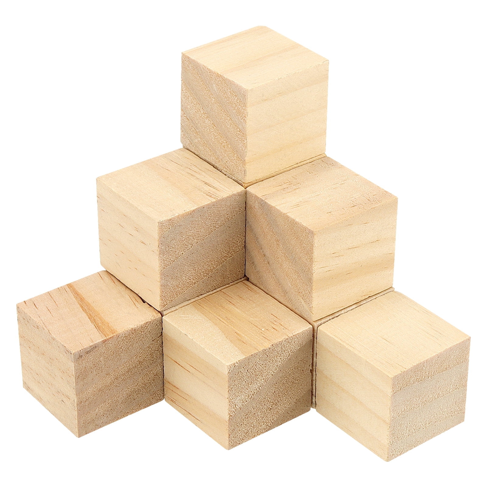 ZOENHOU 10pcs 2.5 Inch Wooden Cubes, Unfinished Square Wooden Blocks ...