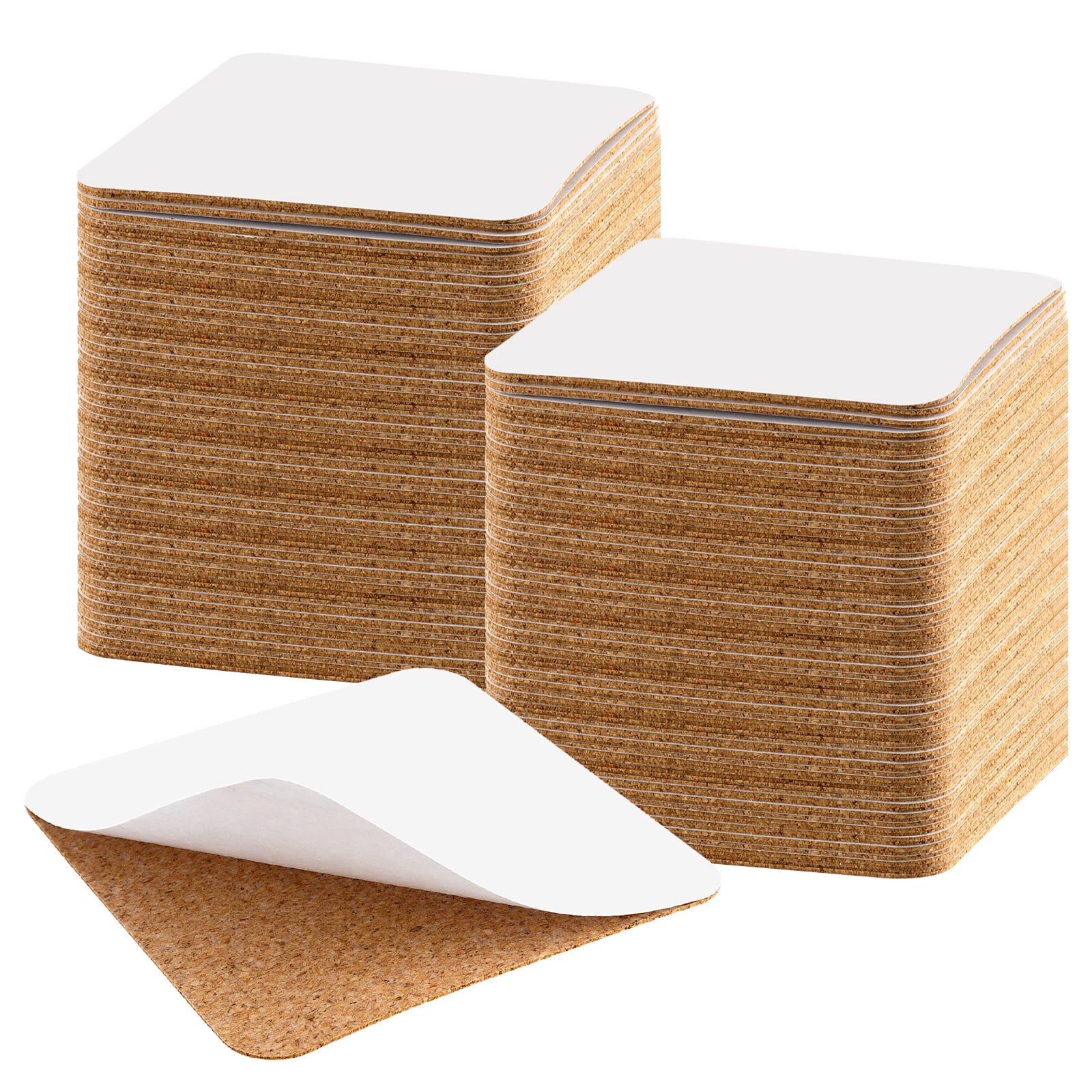 ZOENHOU 120pcs 4 x 4 Inch Self Adhesive Cork Sheets, Square Cork ...