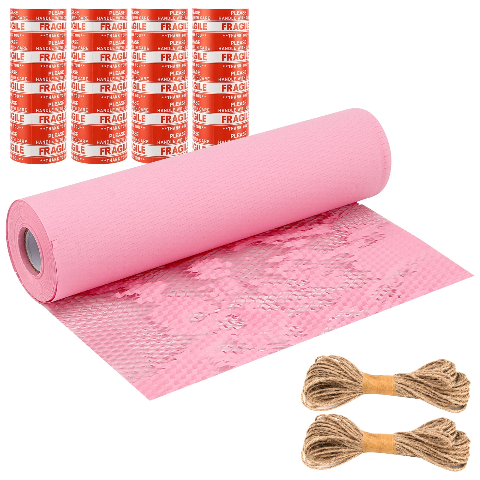 ZOENHOU 15 Inch x 328 Ft Pink Honeycomb Packing Paper, Honeycomb ...