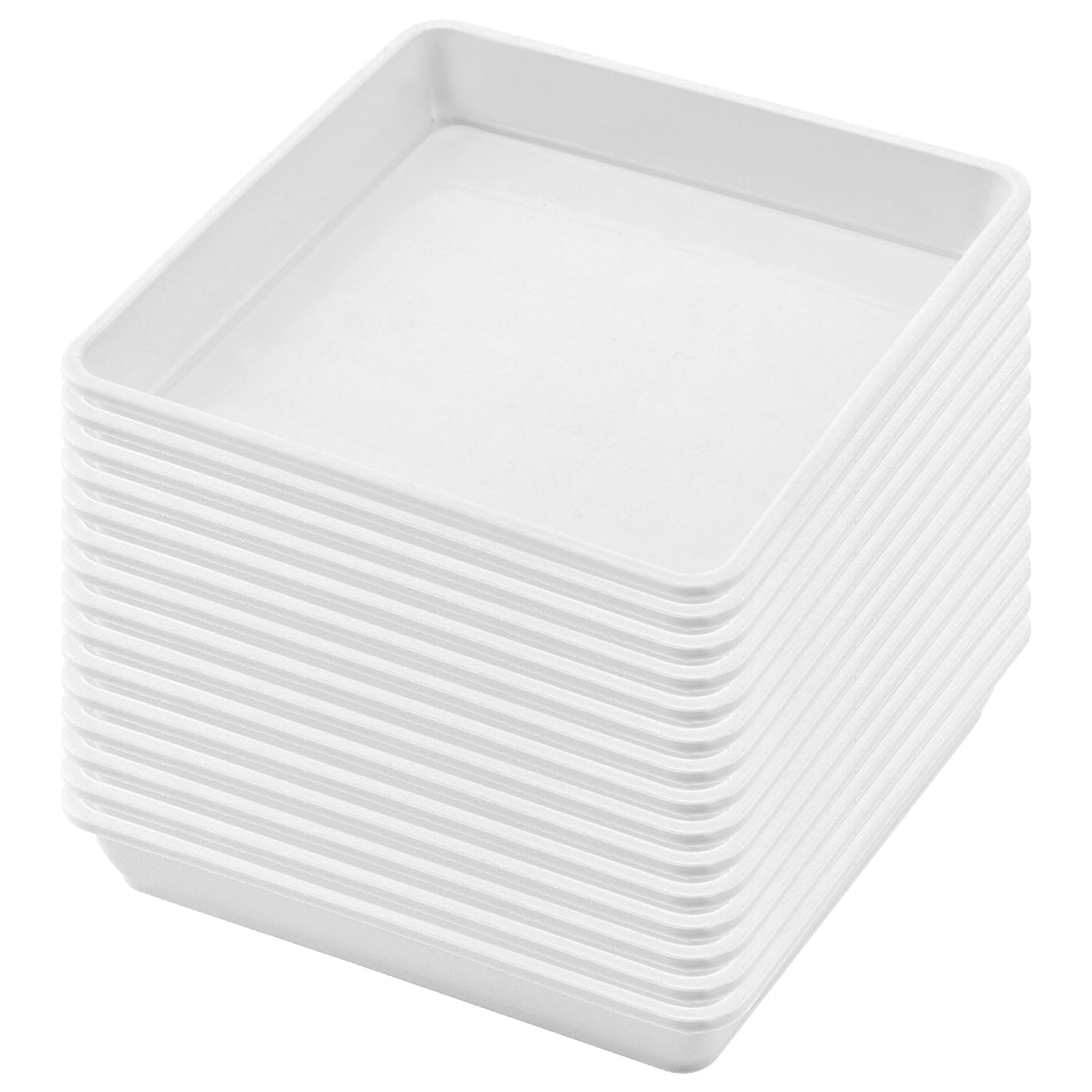 ZOENHOU 15 PCS 11.5 Inch White Square Plant Saucer, Plastic Flower Pot ...