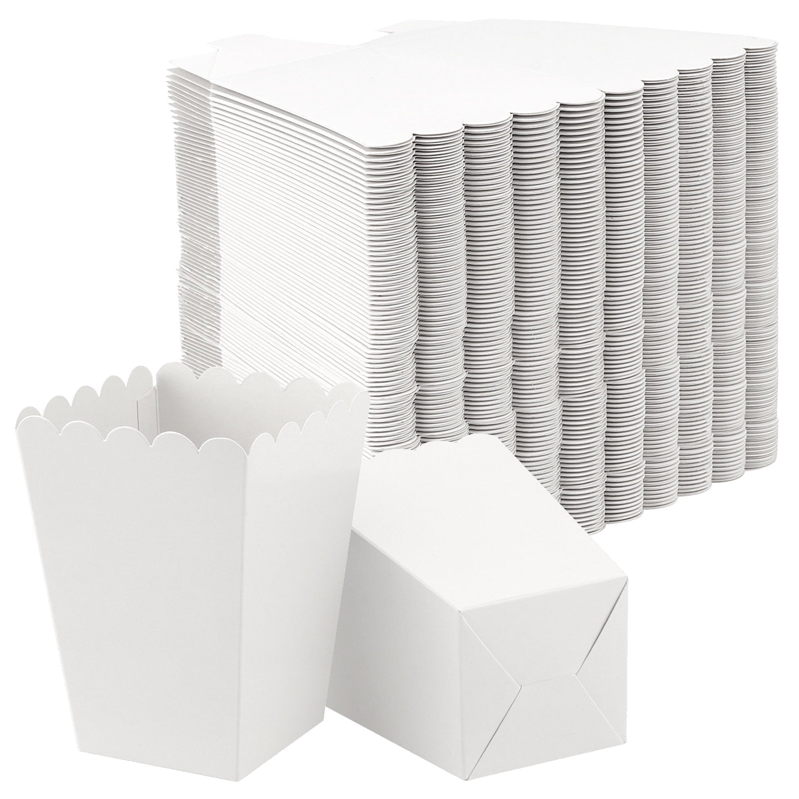 ZOENHOU 150 Pack 30 oz White Popcorn Boxes, Mini Cardboard Popcorn ...