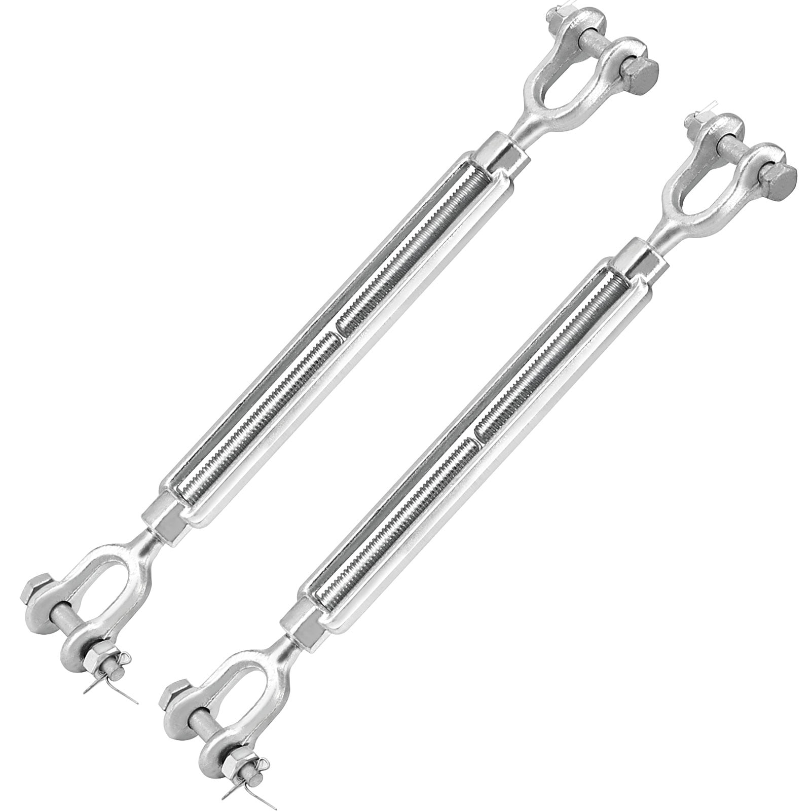 ZOENHOU 2 PCS 12 Inch M10 Jaw and Jaw Turnbuckles, 3/8 Inch Threaded ...