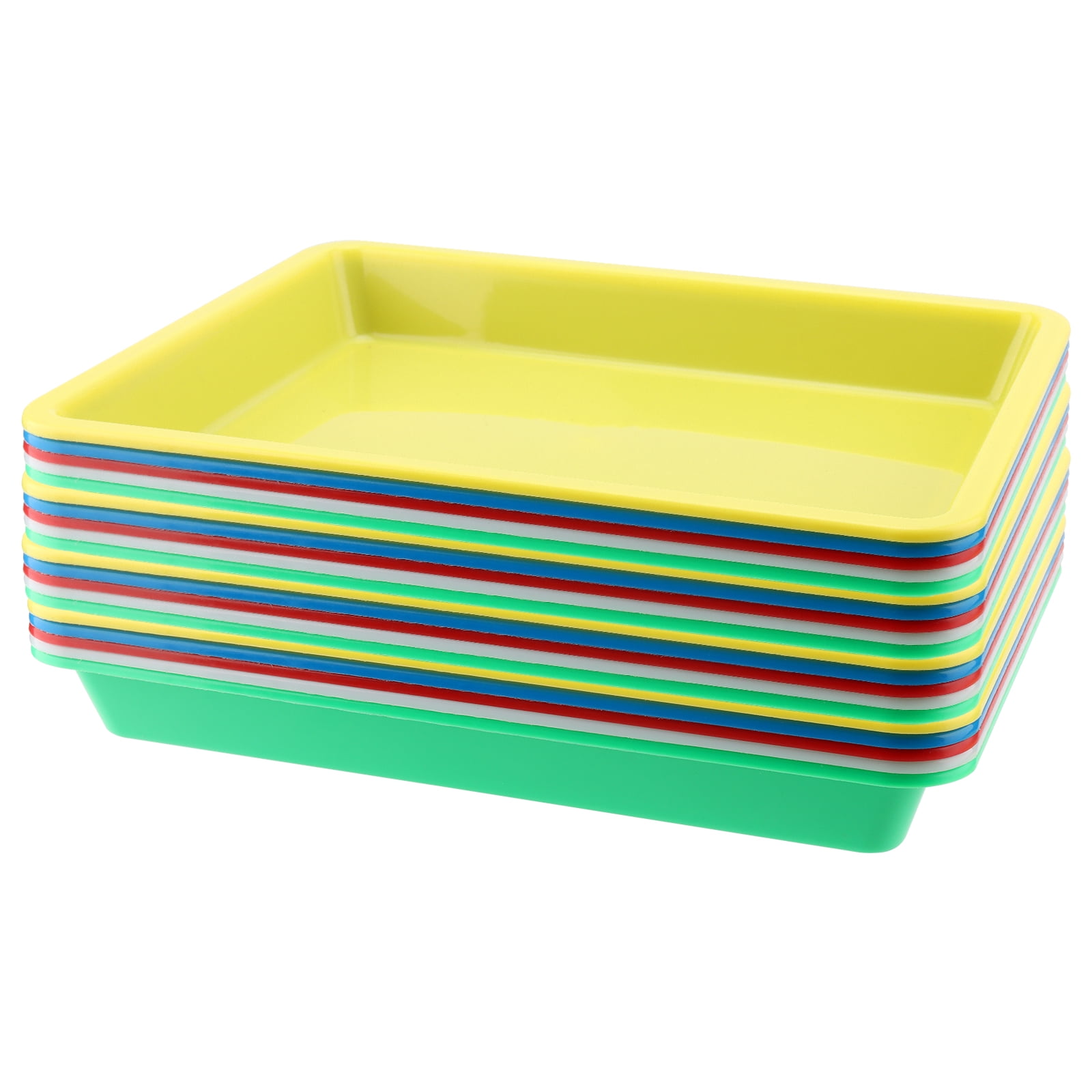 ZOENHOU 20 Pack 11 x 8 Inch Multicolor Plastic Art Trays, 5 Colors ...