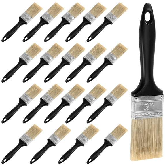 ZOENHOU 20 Pack 2 Inch Paint Brush, Plastic Handle Chip Brushes, Flat ...