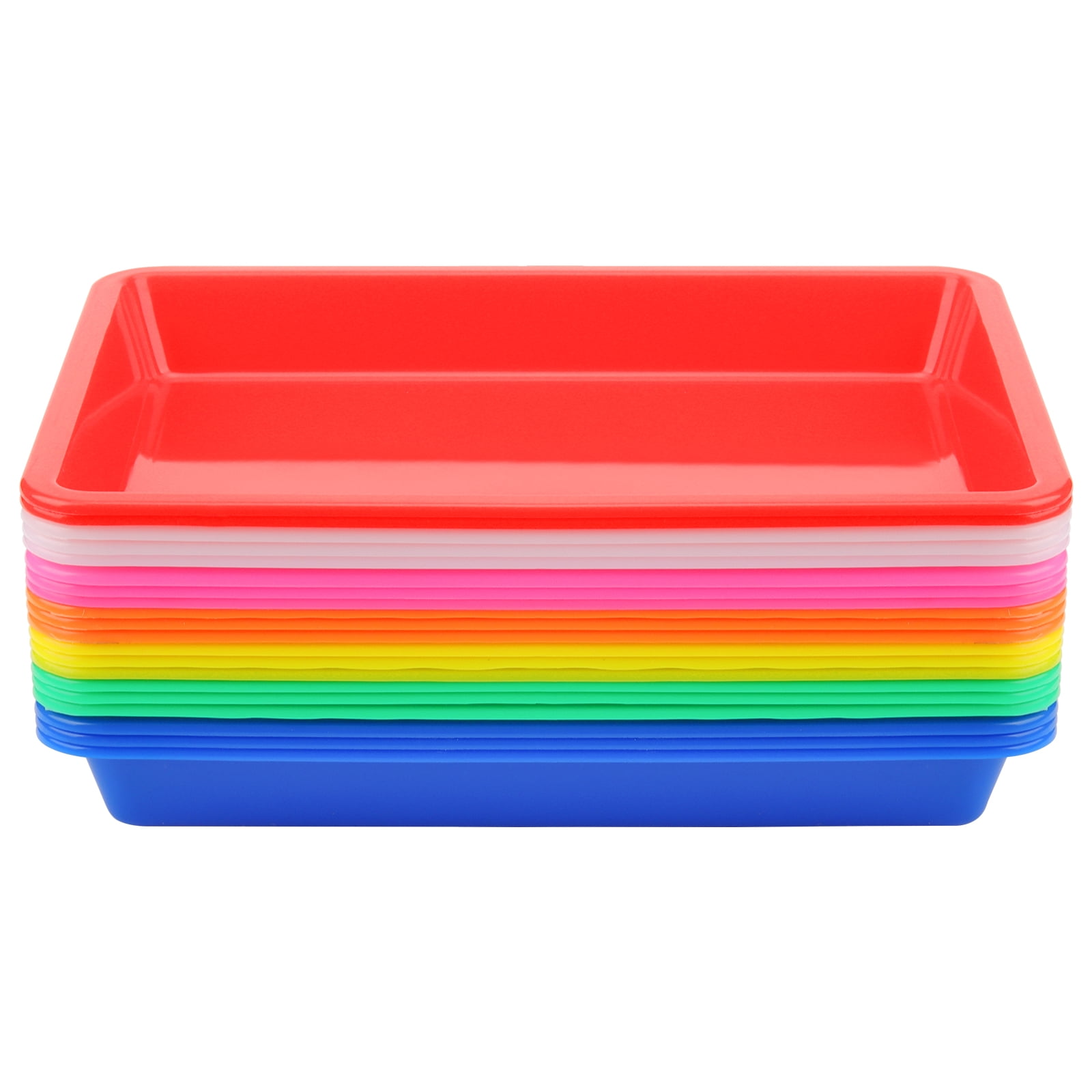 ZOENHOU 21 Pack 10.8 x 8.3 Inch Multicolor Plastic Art Trays, 7 Colors ...