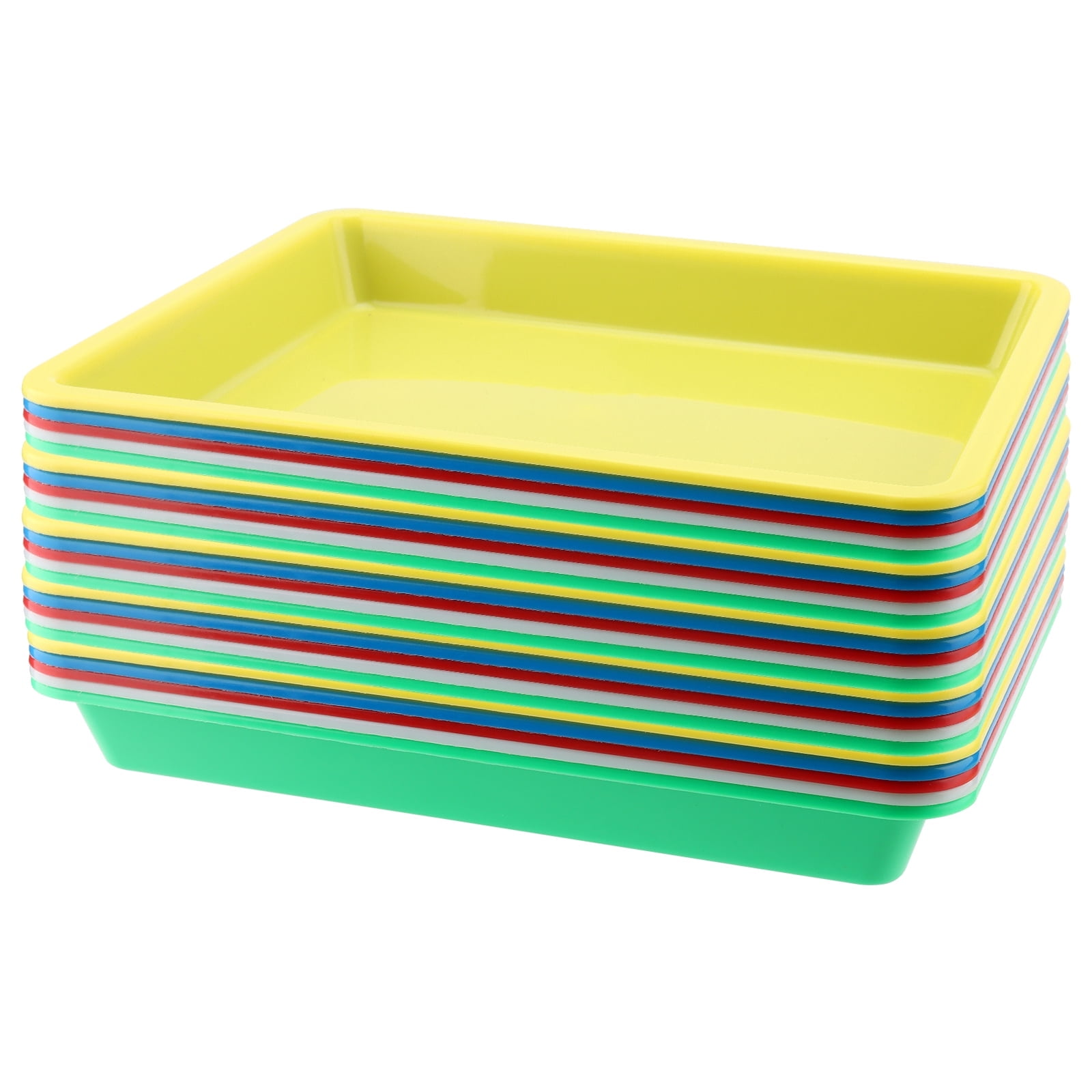ZOENHOU 25 Pack 11 x 8.5 Inch Multicolor Plastic Art Trays, Activit ...