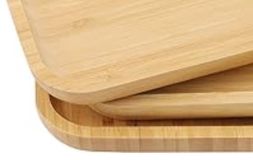 ZOENHOU 3 Pack 8 Inch Bamboo Platter, Square Bamboo Plates, Wood Plates ...