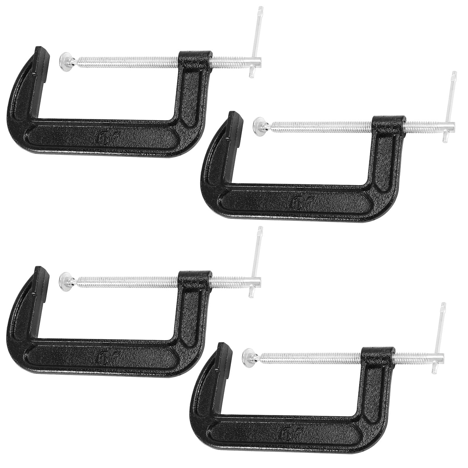 ZOENHOU 6 Inch Strong Malleable Iron C Clamps for Wood and Metal, Pack ...
