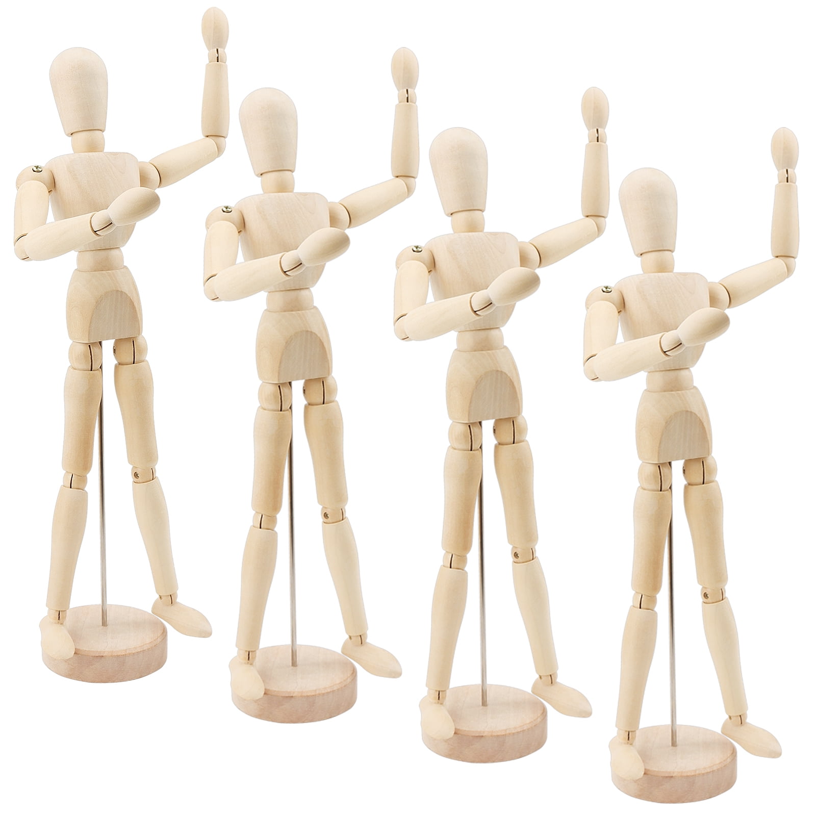ZOENHOU 4 Pack 12 Inch Wooden Artists Model, Mannequin Wooden Manikin ...