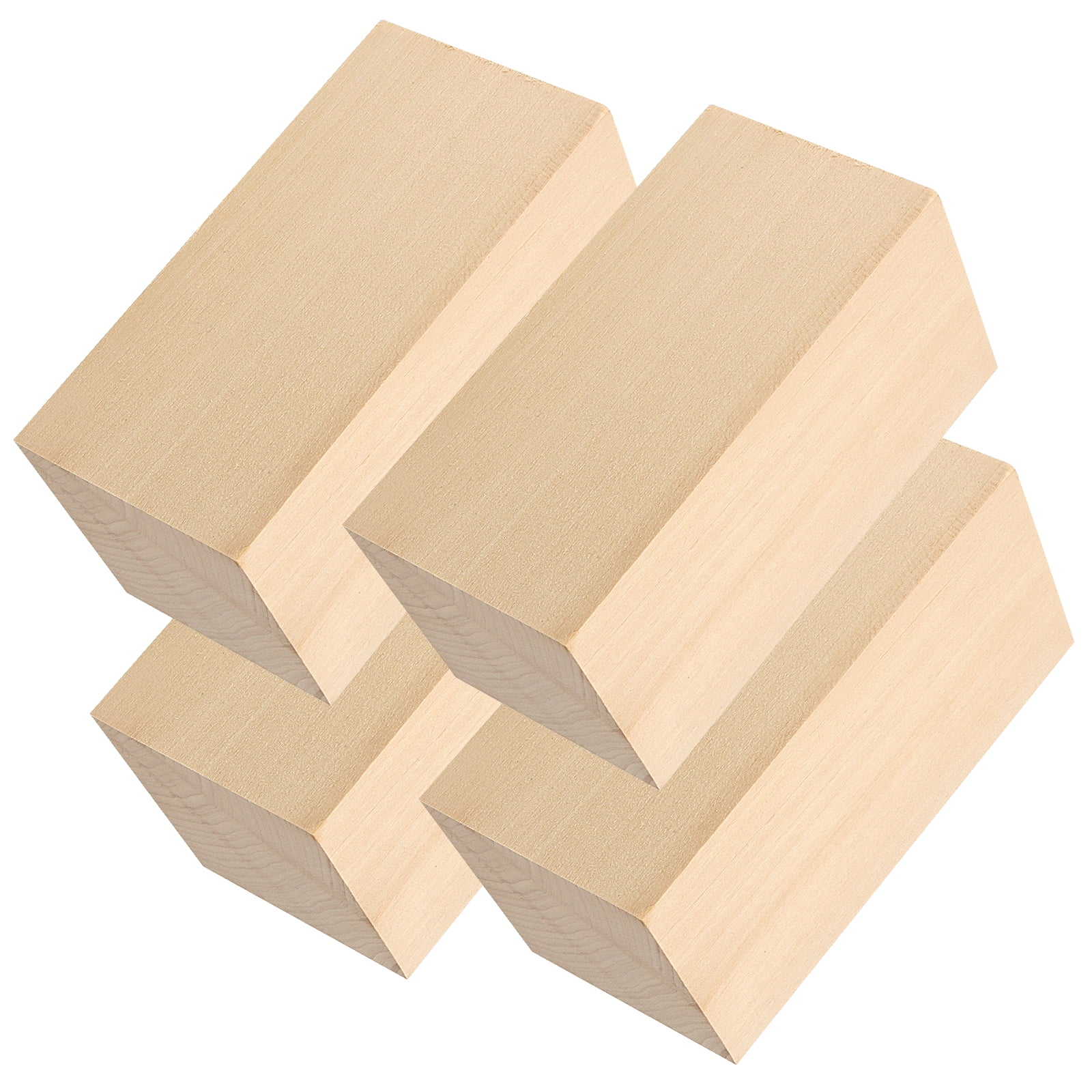 ZOENHOU 4 Pack 6 x 3 x 3 Inches Basswood Carving Blocks, Rectangular ...