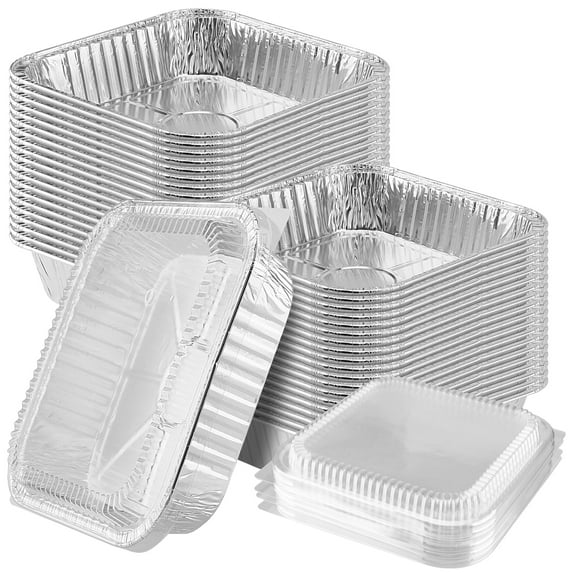 ZOENHOU 40 Pack 8 x 8 Inch Square Aluminum Pans, Aluminum Foil Baking ...
