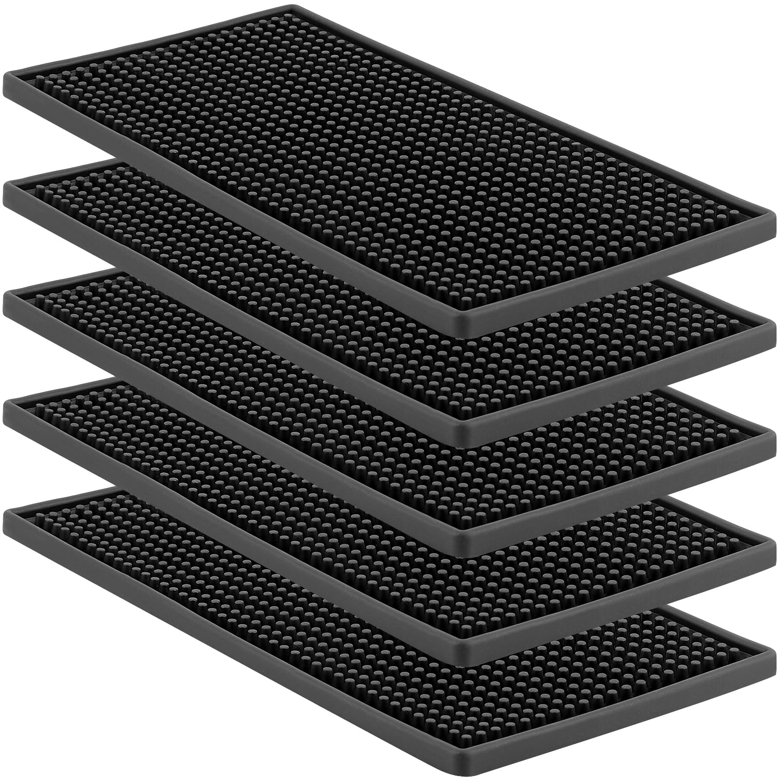 ZOENHOU 5 Pcs 12 x 6 Inch Water Resistant Black Rubber Bar Service ...