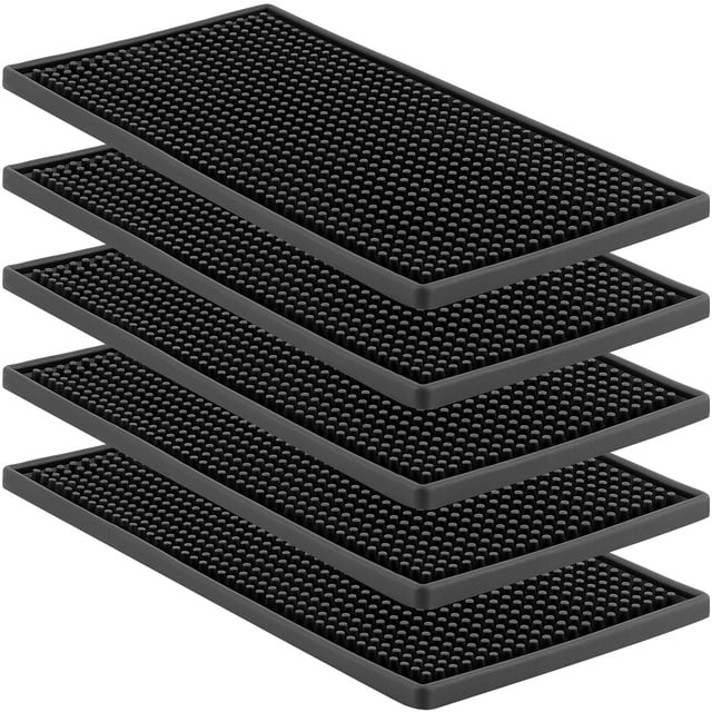 ZOENHOU 5 Pcs 12 x 6 Inch Water Resistant Black Rubber Bar Service ...