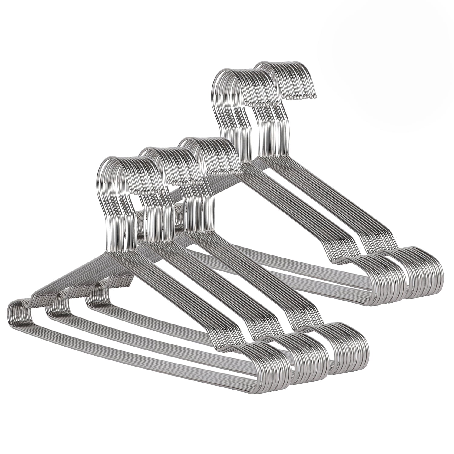 ZOENHOU 50 Pack 16.5 Inch Stainless Steel Wire Hangers, Metal Coat ...