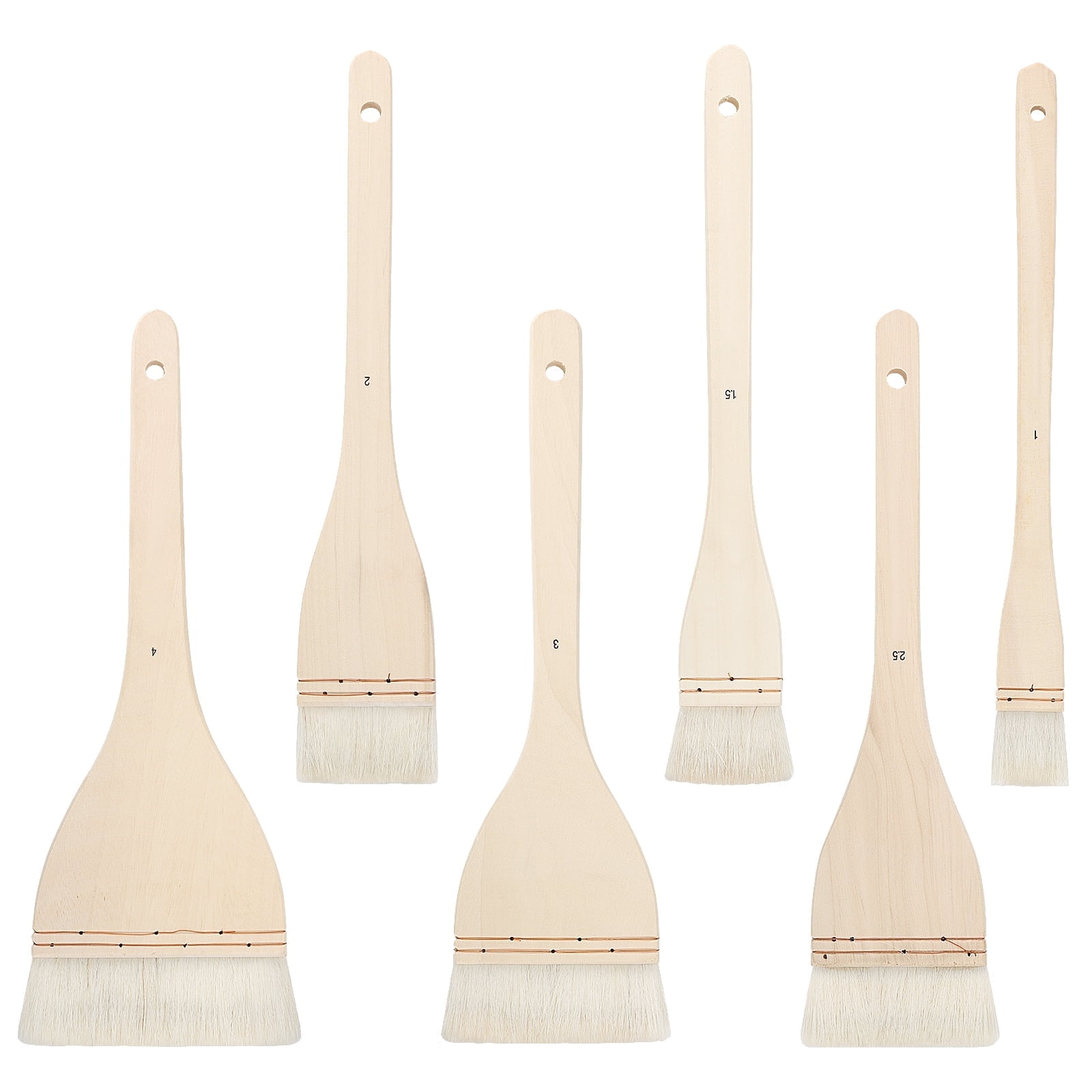 ZOENHOU 6 Pieces 6 Sizes Flat-Hake Brushes, Artist Painting Brushes ...