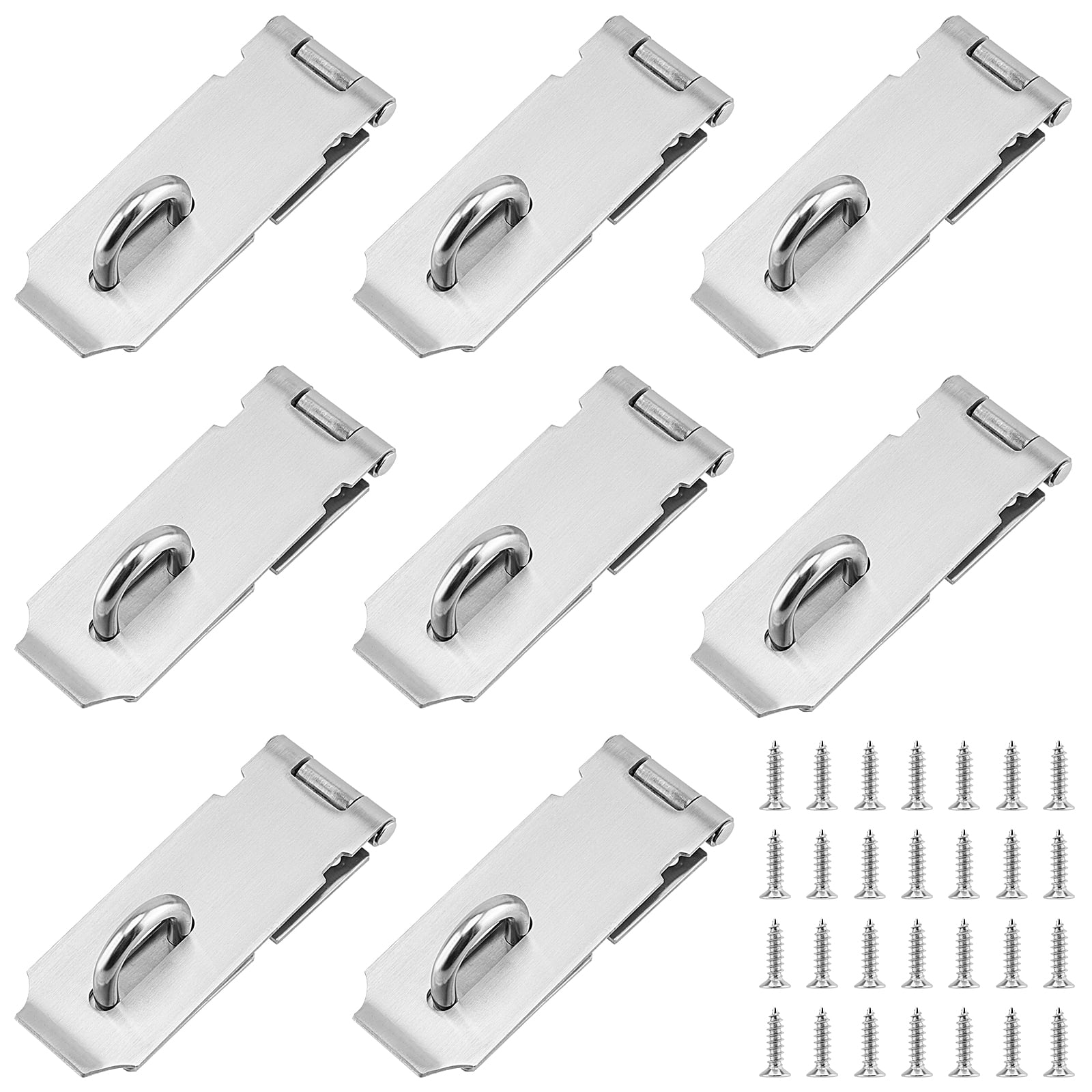 ZOENHOU 8 Pack 4 Inch Door Hasp Latch Lock, 2mm Thick 201 Stainless ...