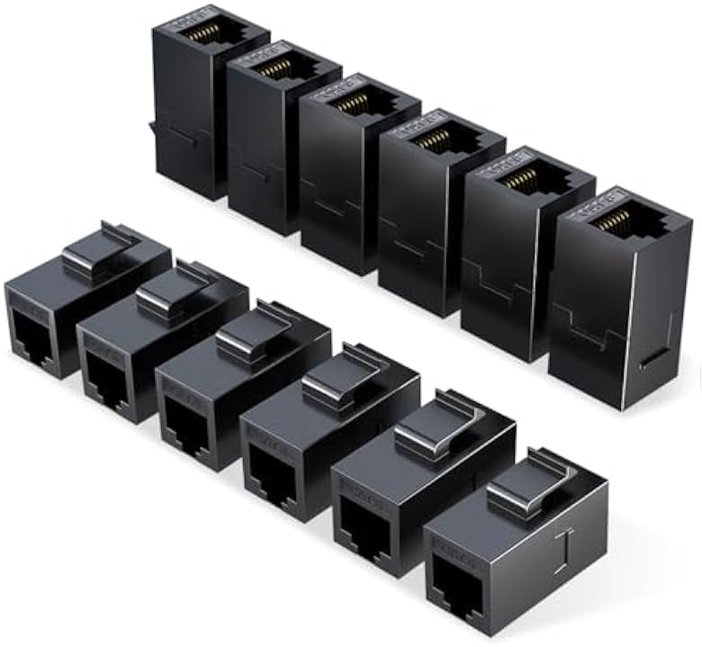 ZOERAX RJ45 Cat6 Keystone Coupler, 12-Pack Female to Female Cat6 ...