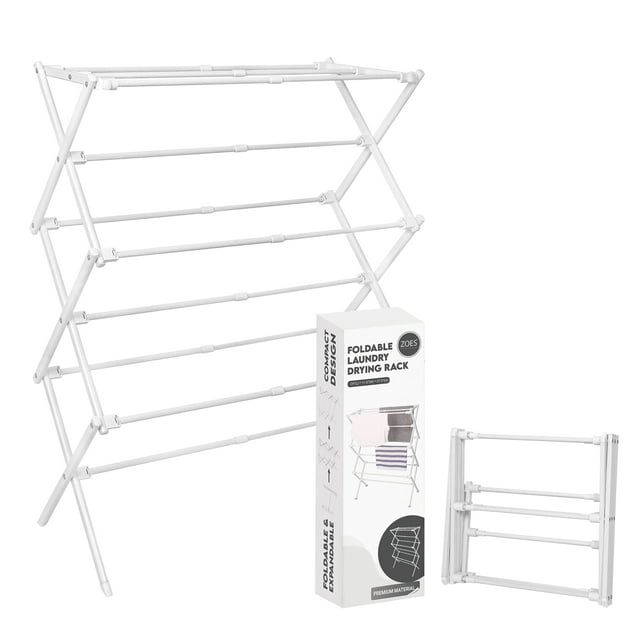 ZOES HOMEWARE Clothes Drying Rack for Laundry, Small Collapsible ...