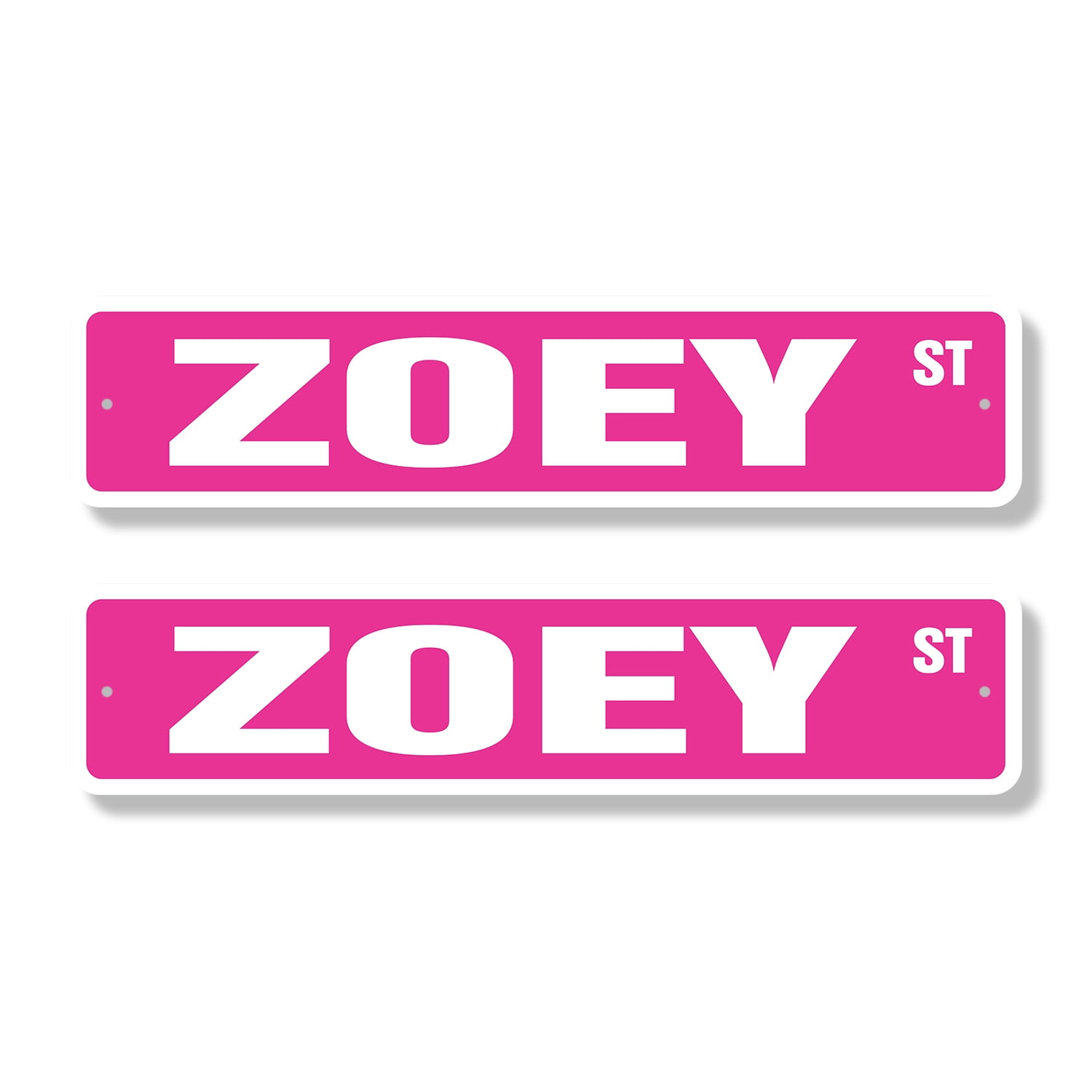 ZOEY Classic Street Sign (2 Pack) Childrens Name Room Sign Road Sign ...