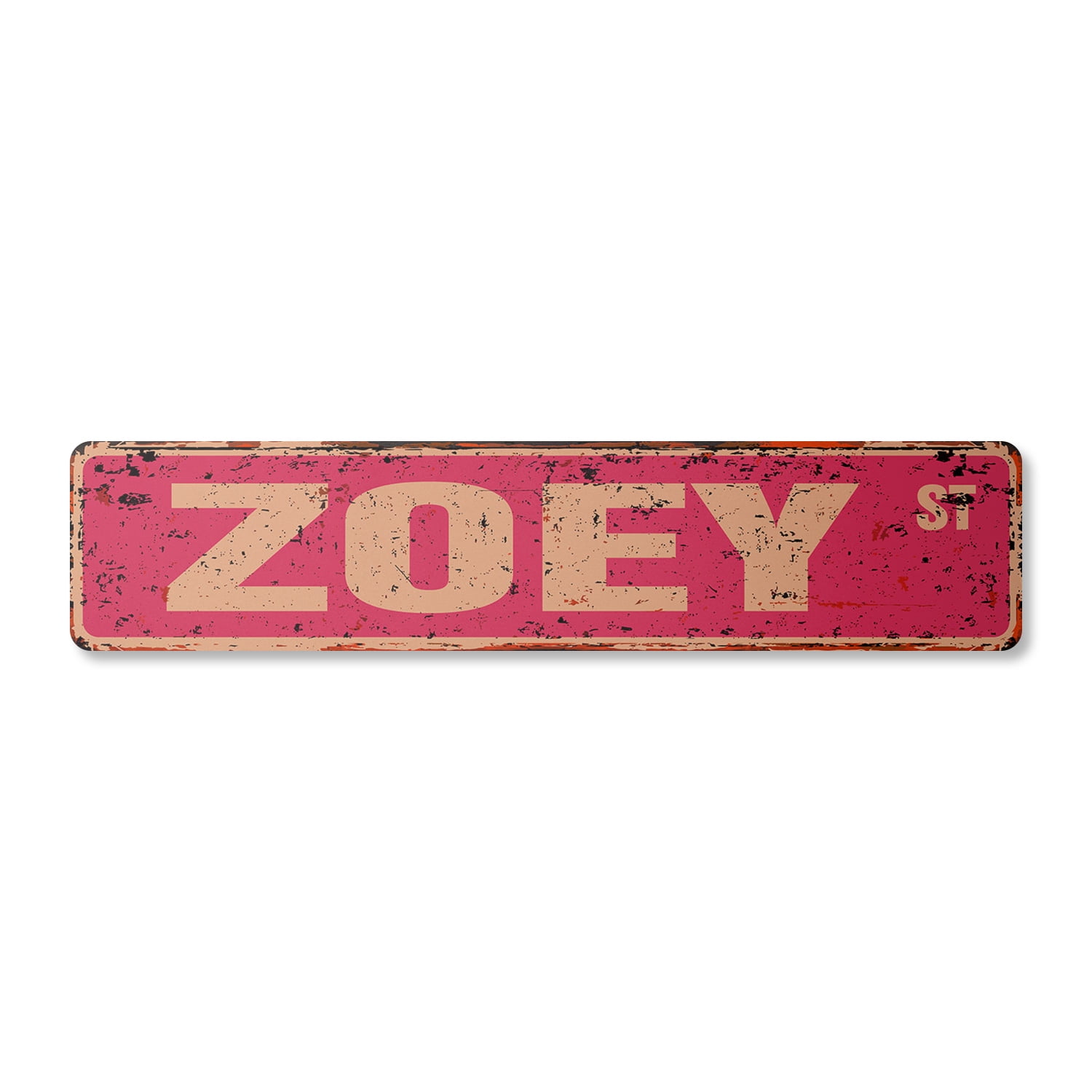 ZOEY Vintage Plastic Street Sign Childrens Name Room Sign | Indoor ...