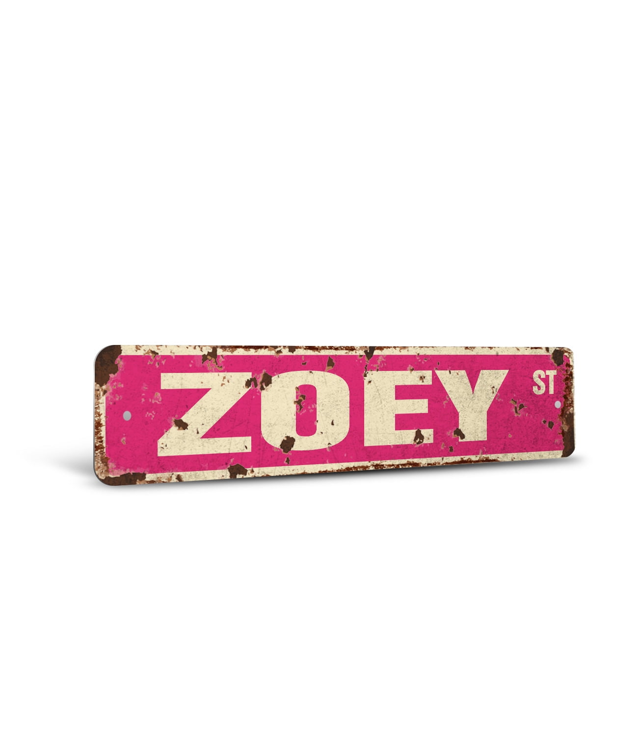 ZOEY Vintage Style Rustic Street Sign – Childrens Name Room Sign Retro ...