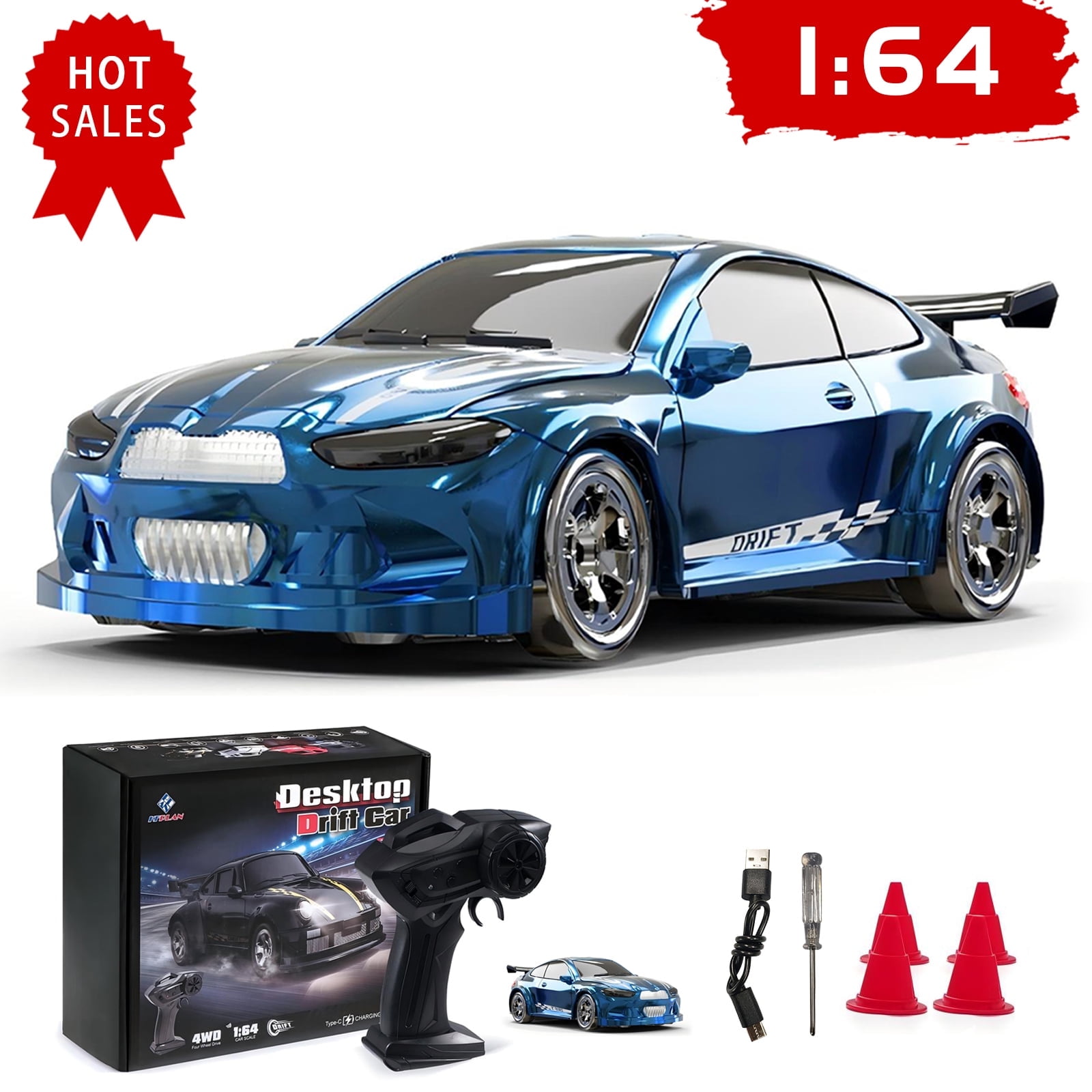 ZOGYMOZ 1:64 RC Drift Cars, Mini RC Car for Kids, 2.4GHz 4WD High Speed ...