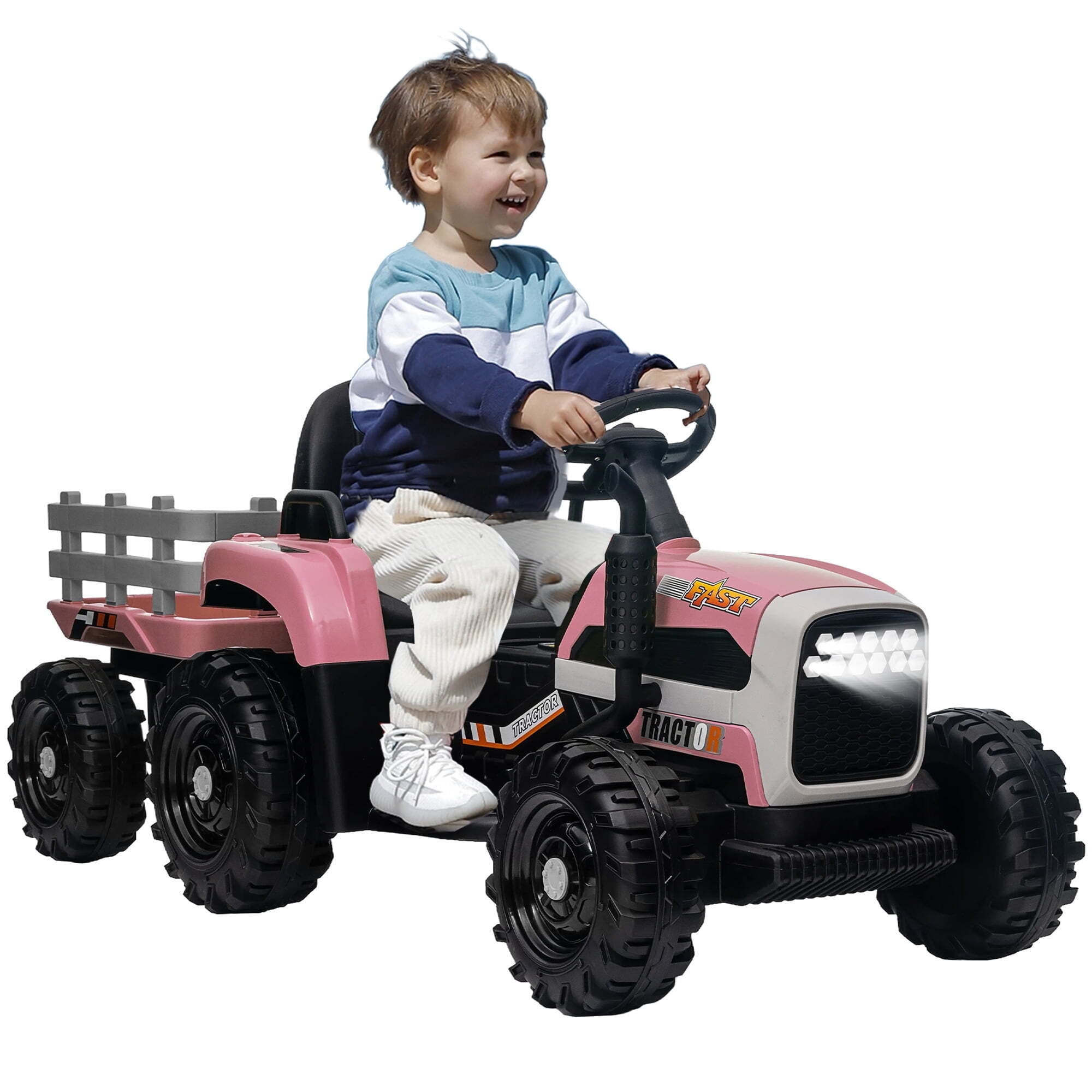 ZOGYMOZ 12V Kids Tractor Ride on Truck, Powered Ride on Toy Car with ...