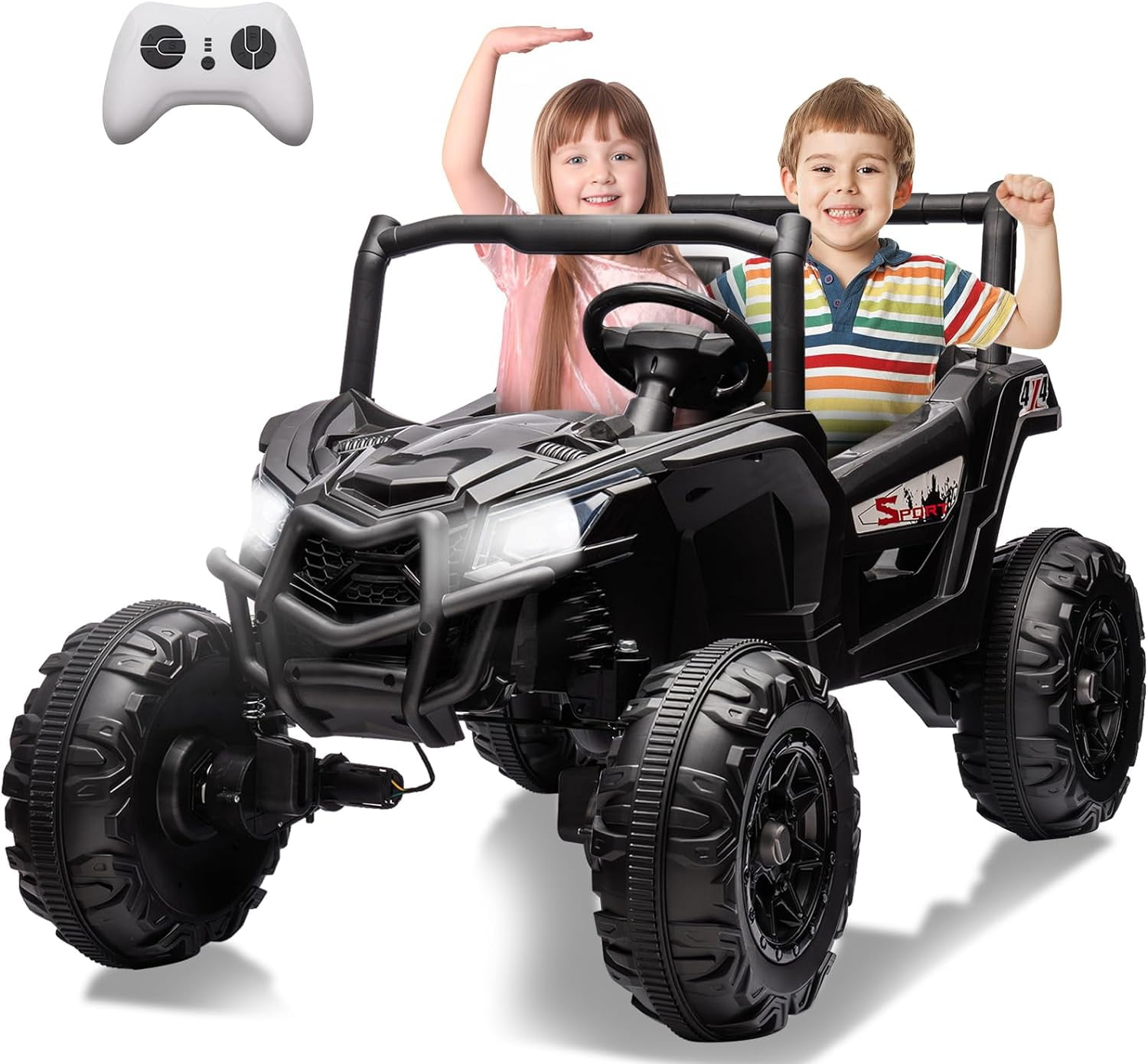 ZOGYMOZ 24V Ride-on UTV Car for Kids, 2 Seater Powered Electric Off ...
