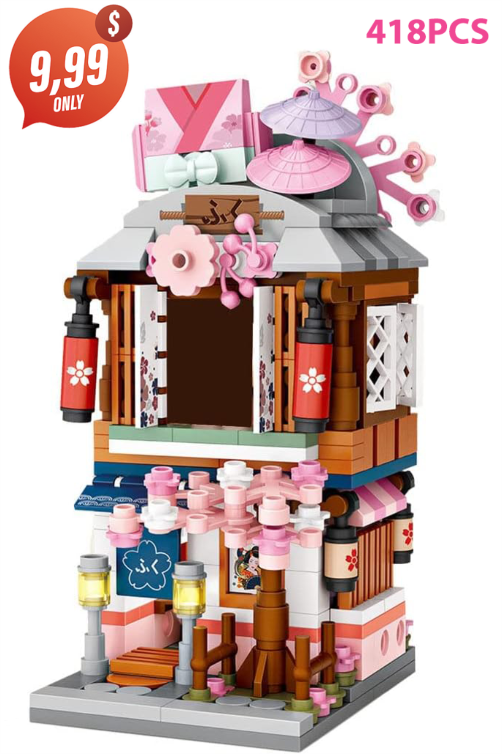 ZOGYMOZ Building Blocks Japanese House, 418 Pieces DIY Building Blocks ...
