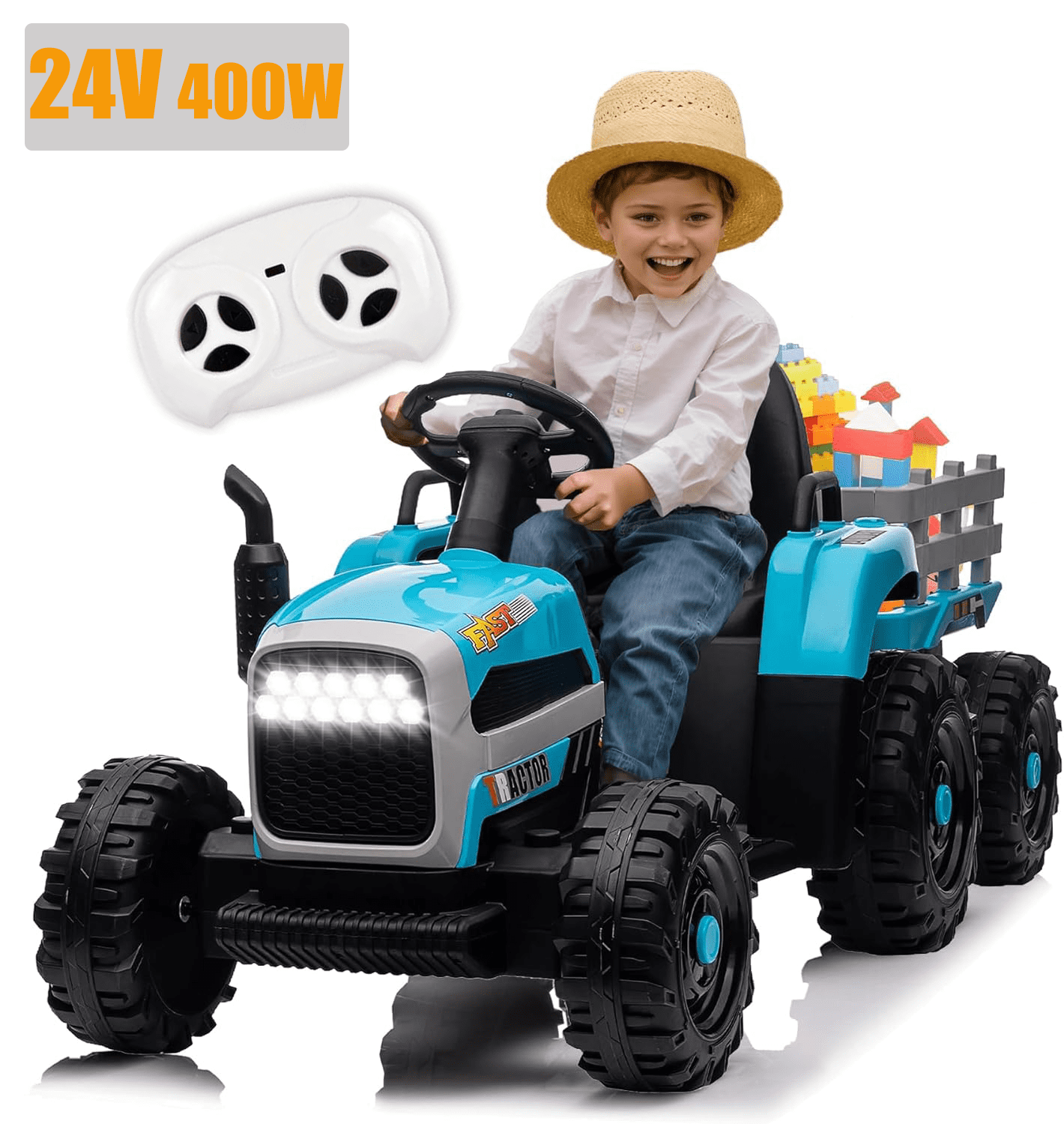 ZOGYMOZ 24V Ride on Tractor with Remote Control,Electric Tractor with ...