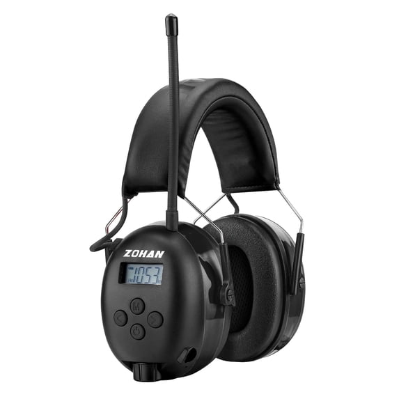 ZOHAN EM042 AM/FM Radio Headphone, 25dB Ear Protection, Digital Display ...