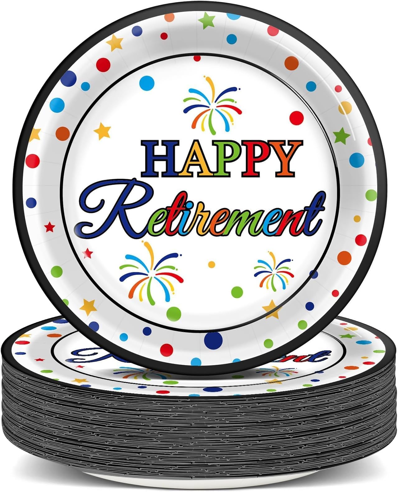ZOIIWA 48PCS Retirement Party Decorations Happy Retirement Plates 7 ...