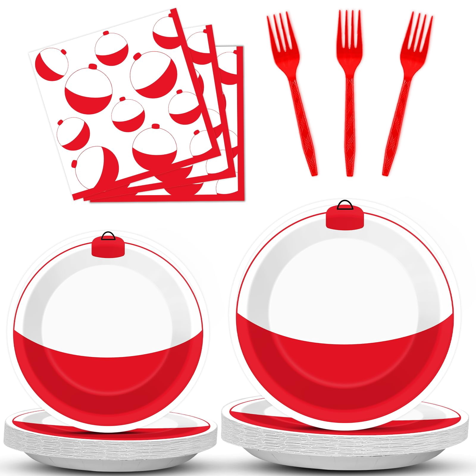 ZOIIWA 96 Pieces Gone RRF12 Fishing Party Plates Napkins Fishin ...