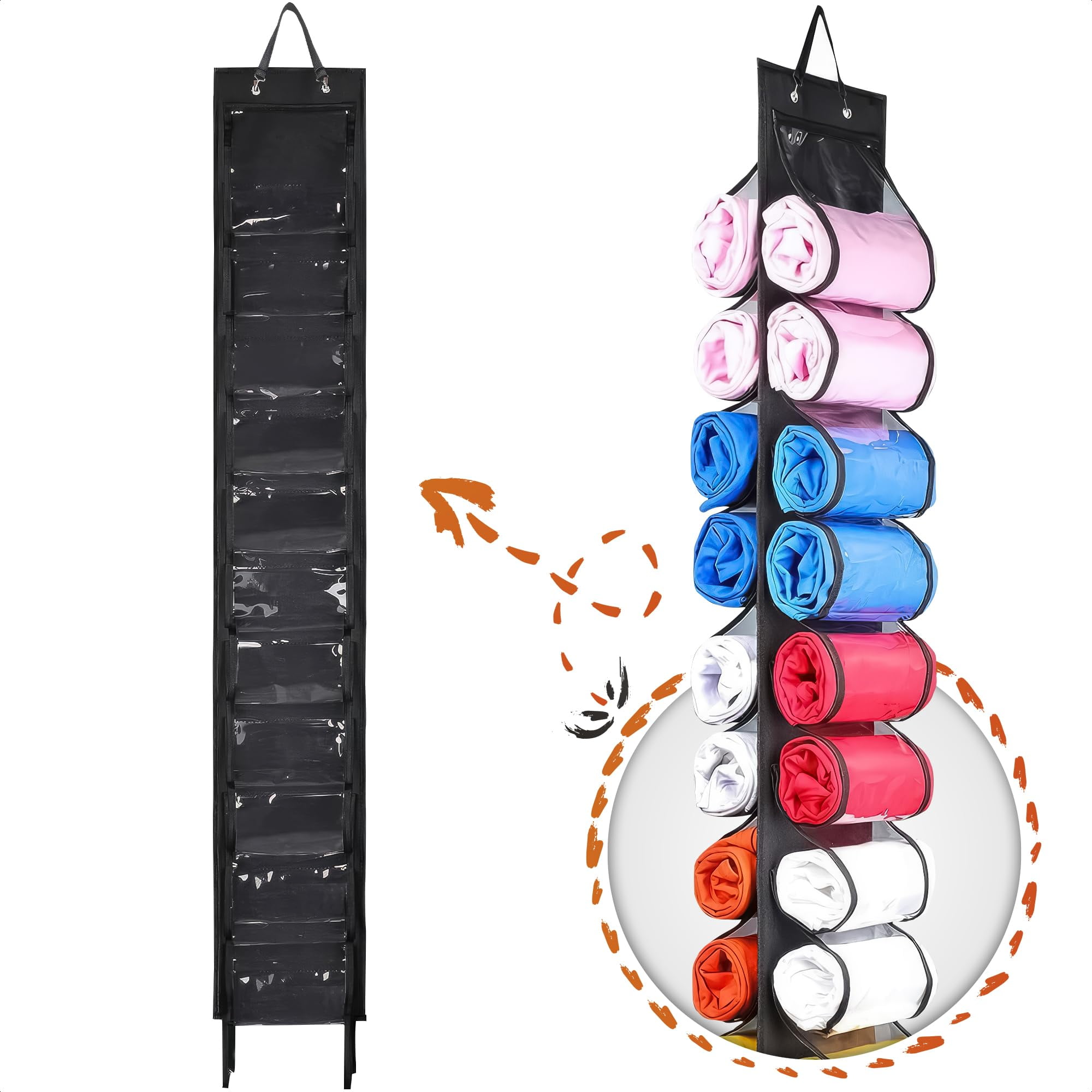 ZOKLU Legging Storage Bag Storage Hanger - Hanging Closet Organizer ...