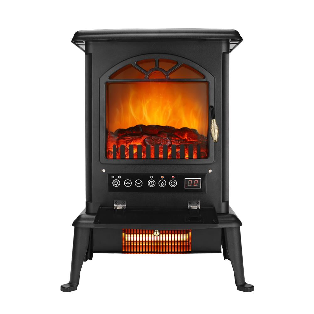 ZOKOP 1500W Freestanding Electric Fireplace Heater with Realistic ...