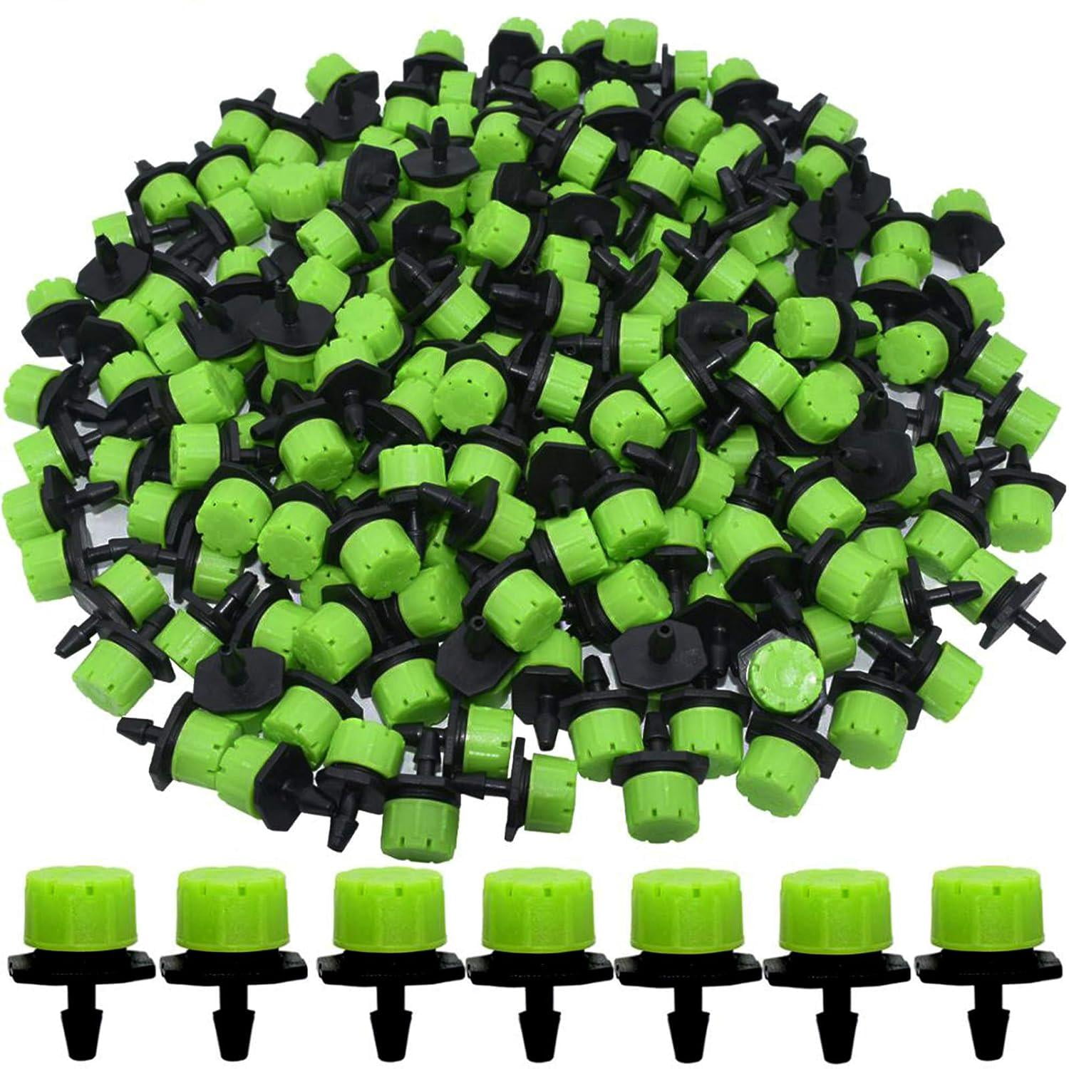 ZOLGINAH 200pcs 1/4" Irrigation Drippers, Adjustable Green Drip ...