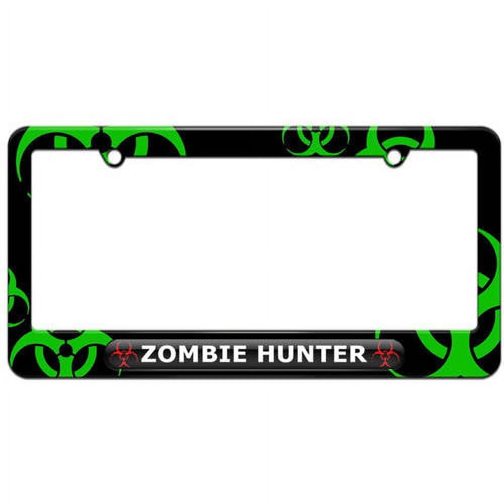 ZOMBIE HUNTER, Biohazard License Plate Tag Frame, Multiple Colors ...