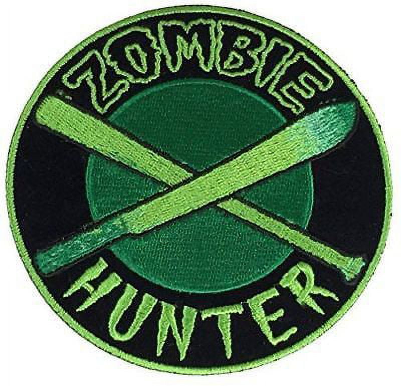 ZOMBIE HUNTER PATCH WALKING LIVING DEAD APOCALYPSE MACHETE BASEBALL BAT ...