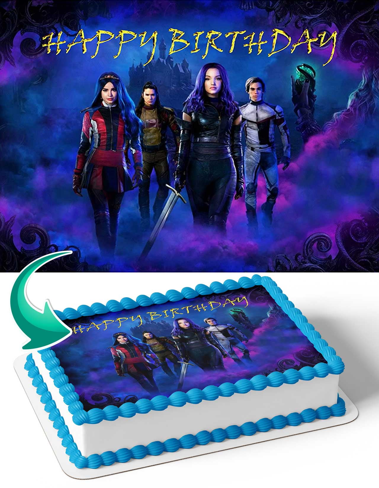 ZOMBIES Disney Zombies Edible Image Cake Topper Personalized Birthday ...