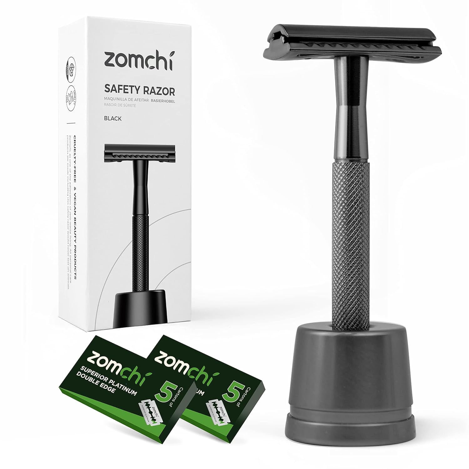 ZOMCHI Double Edge Safety Razor with 10 Safety Razor Blades, Single ...