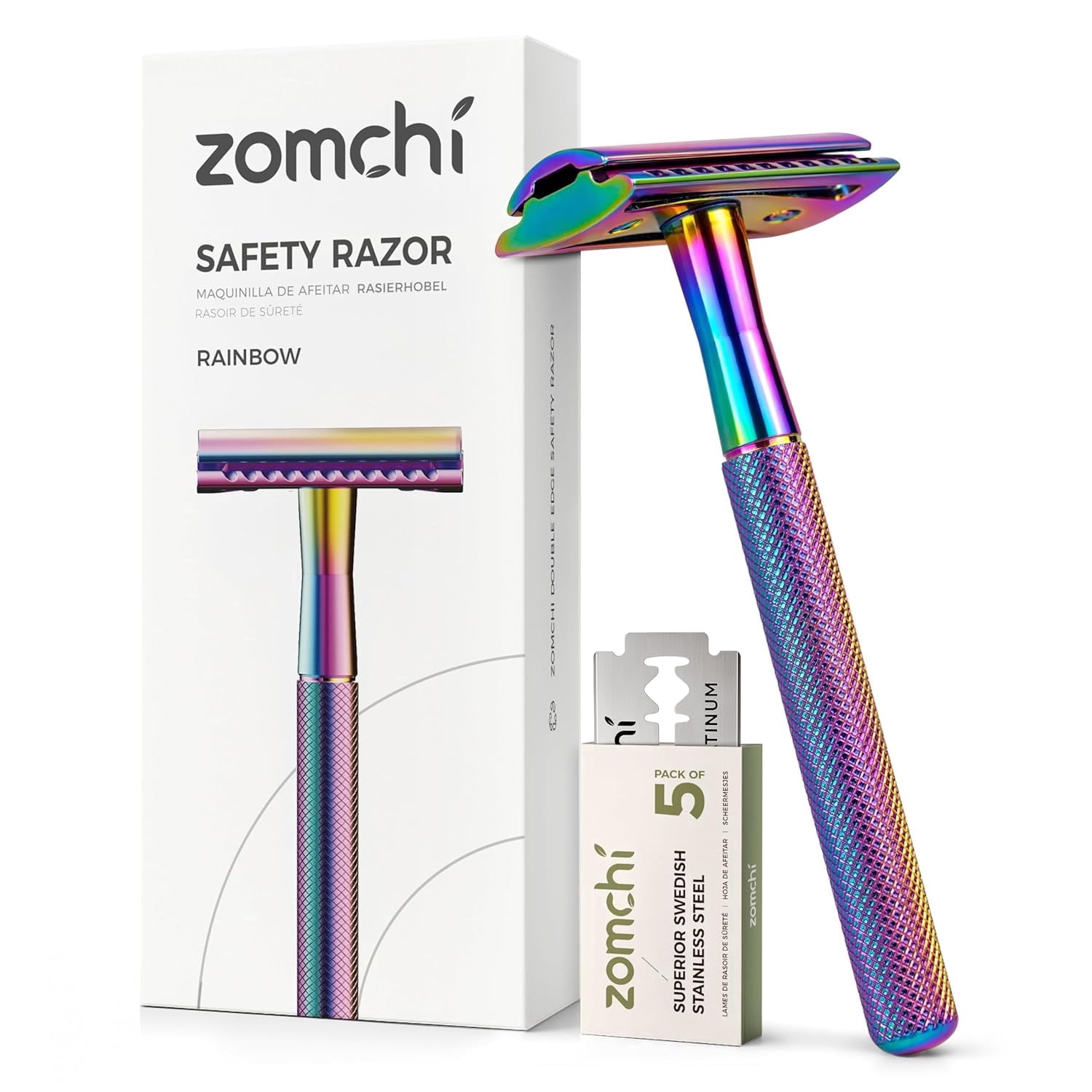 ZOMCHI Double Edge Safety Razor with 5 Safety Razor Blades, Women & Men ...