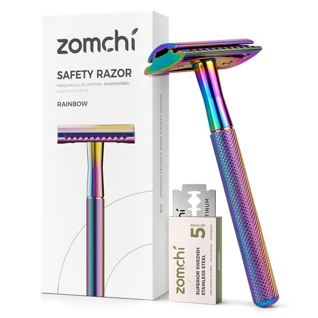 ZOMCHI Double Edge Safety Razor with 5 Safety Razor Blades, Women & Men ...