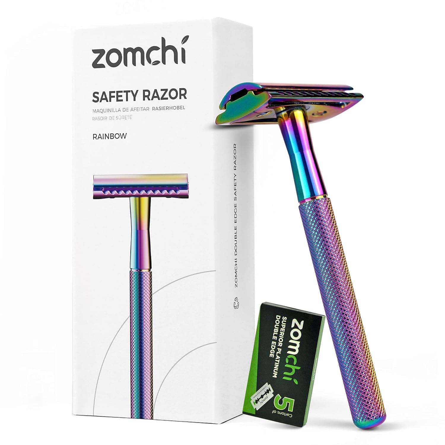 ZOMCHI Double Edge Safety Razor with 5 Safety Razor Blades, Women & Men ...