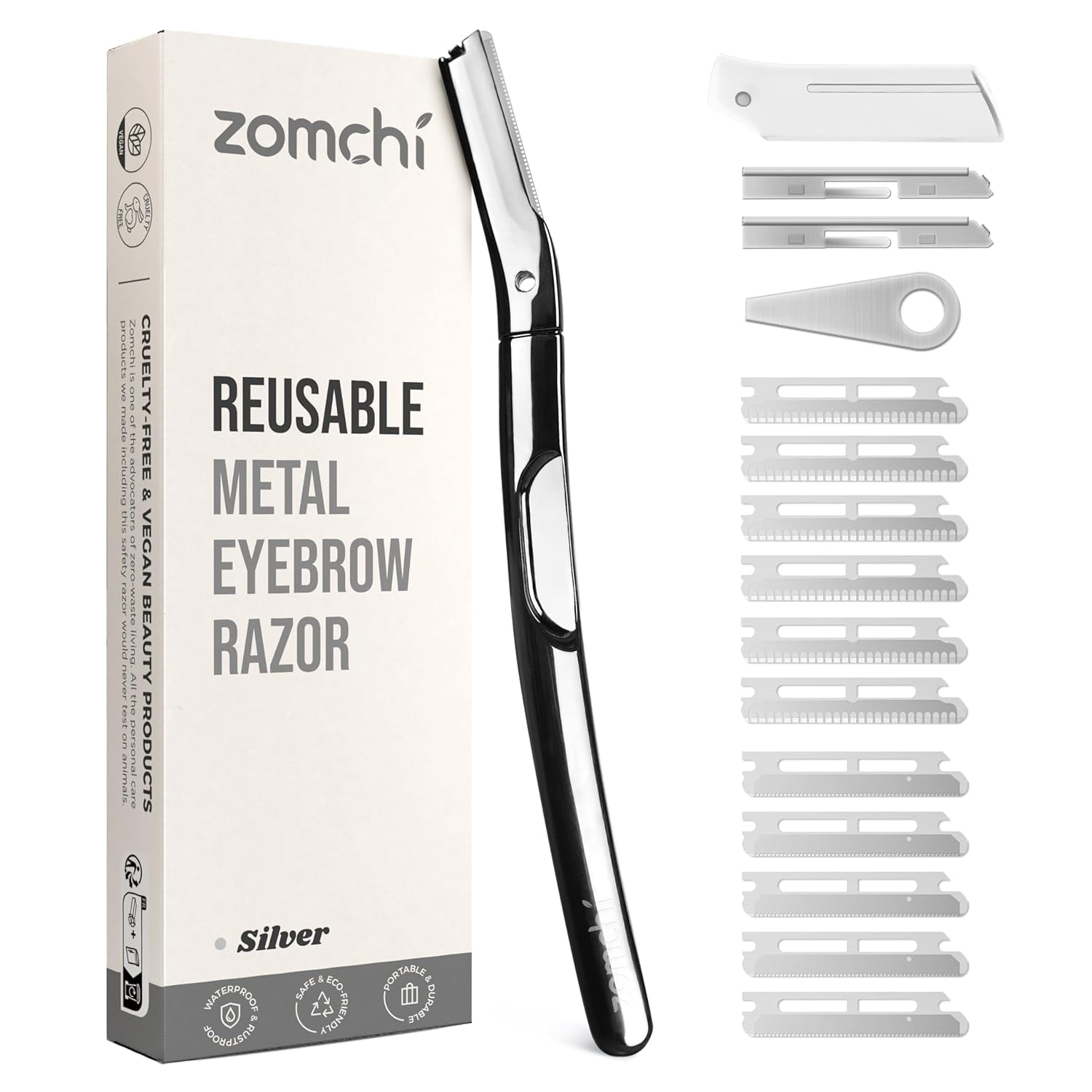 ZOMCHI Eyebrow Razor and Face Razor for Women and Men, Reusable Metal ...
