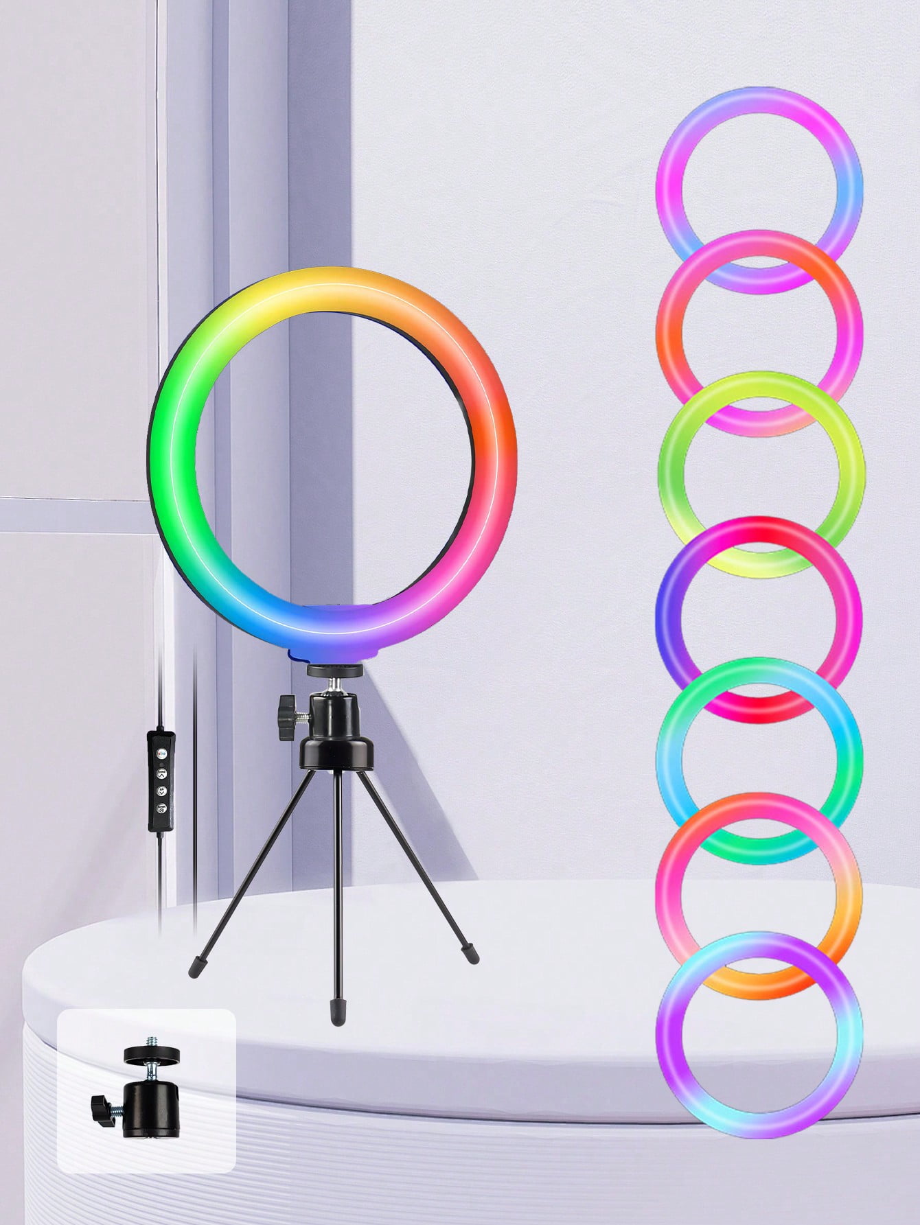 ZOME 10 Inch RGB Ring Light with 3 Lighting Modes, 15 RGB Colors and 10 ...