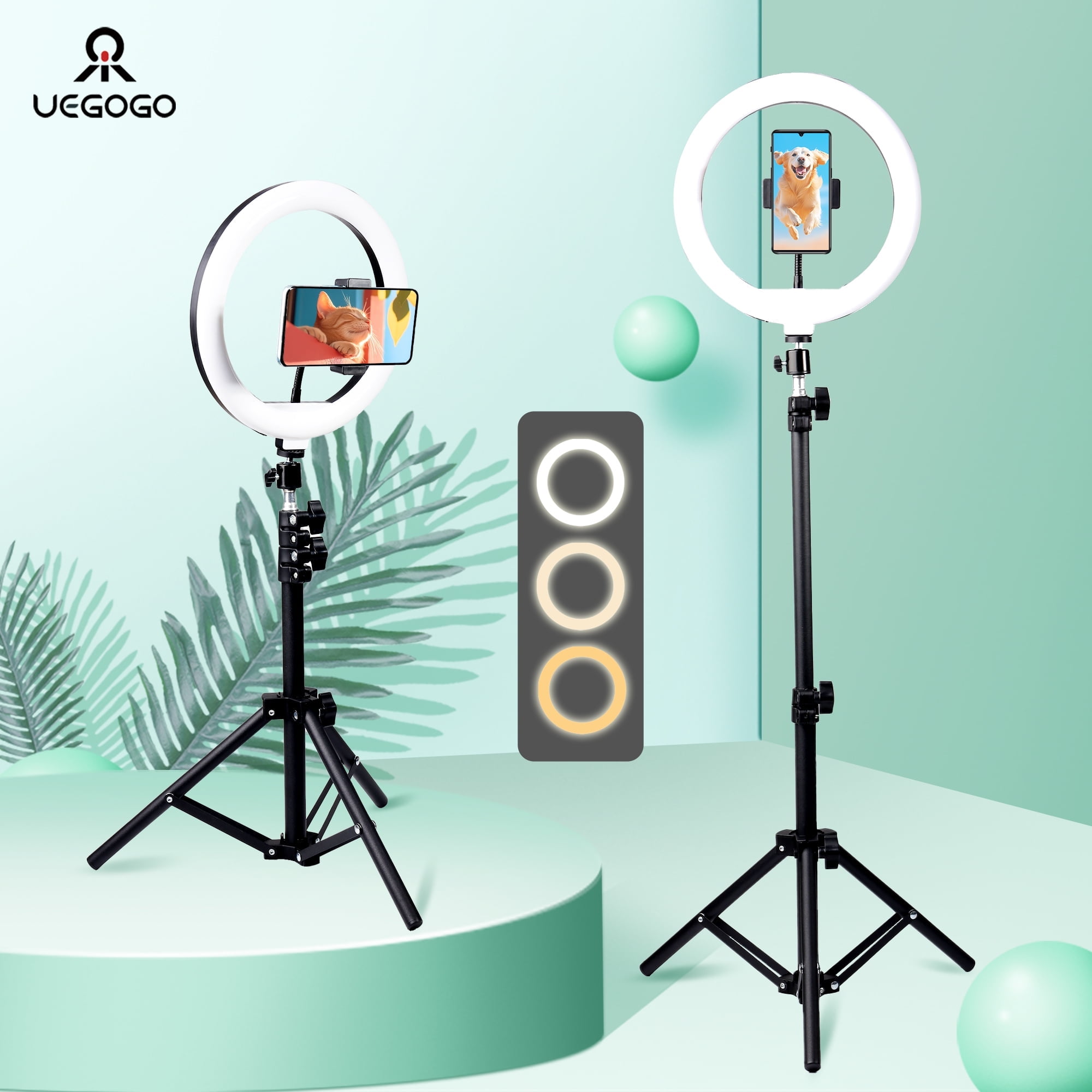 ZOMEI 10.2-inch LED selfie ring light, adjustable tripod stand and ...